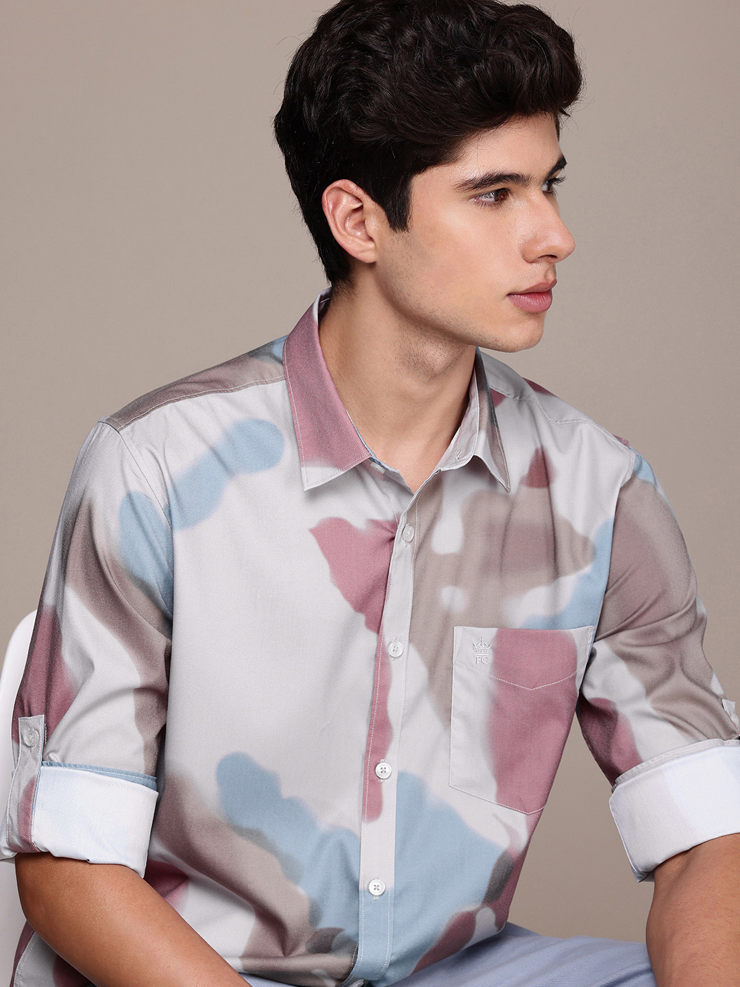 Buy French Connection Slim Fit Abstract Printed Shirt - Shirts for Men ...