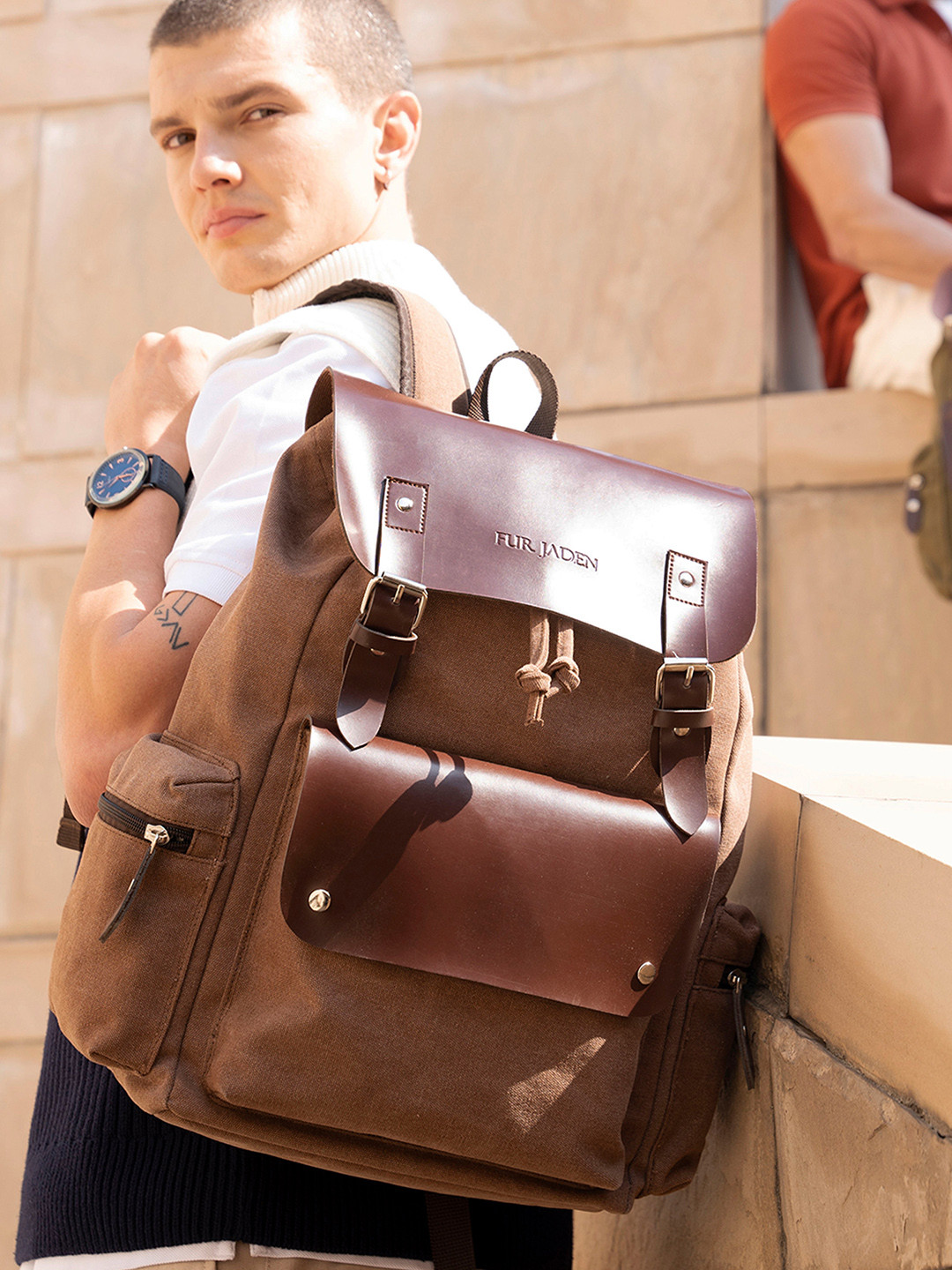 Buy FUR JADEN Unisex Colourblocked Non Padded Backpack - Backpacks for ...