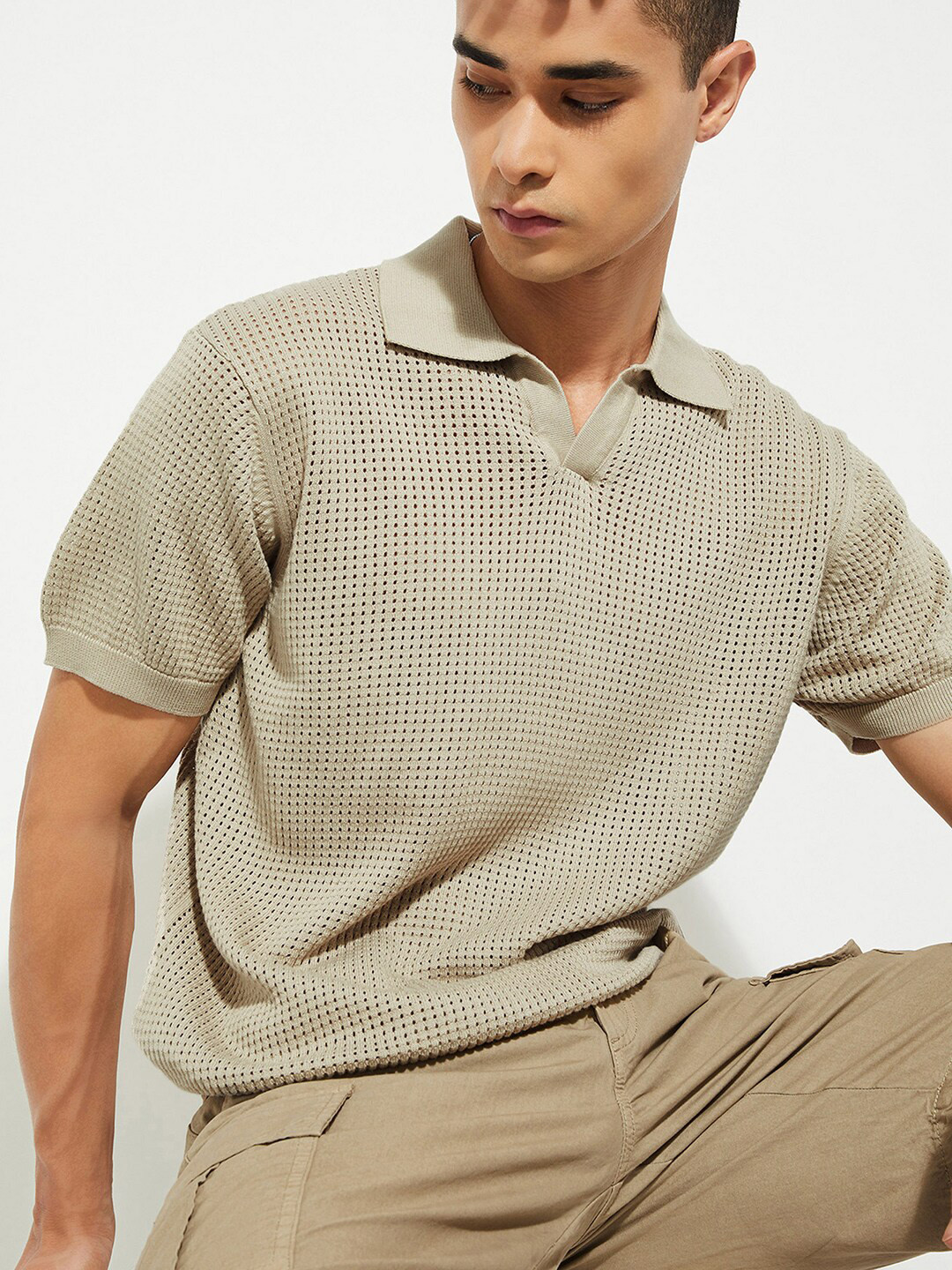 Buy Max URB_N Men Knit Oversized Polo T Shirt - Tshirts for Men ...