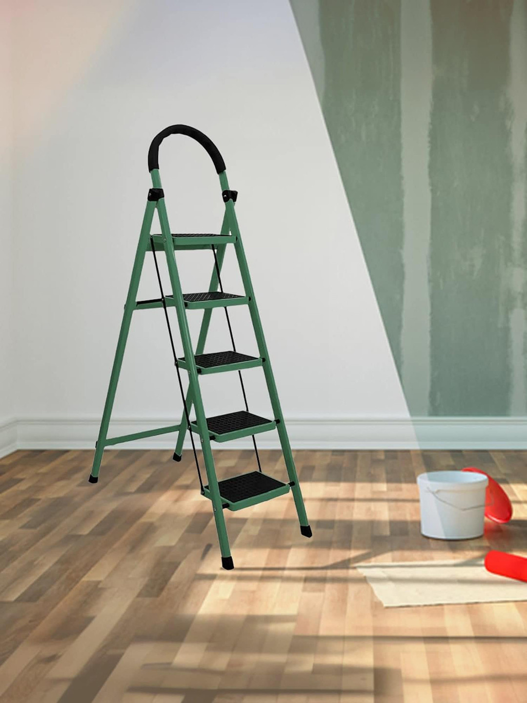 Buy Cheston Green & Black Foldable Stainless Steel 5 Steps Anti Skid ...