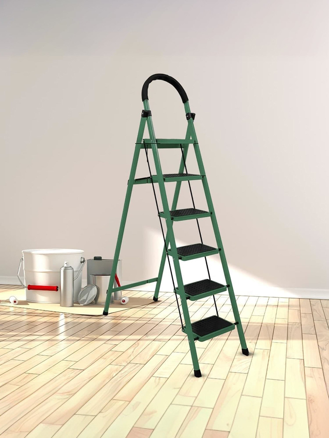 Buy Cheston Green Stainless Steel 6 Steps Step Ladder - Step Ladder for ...