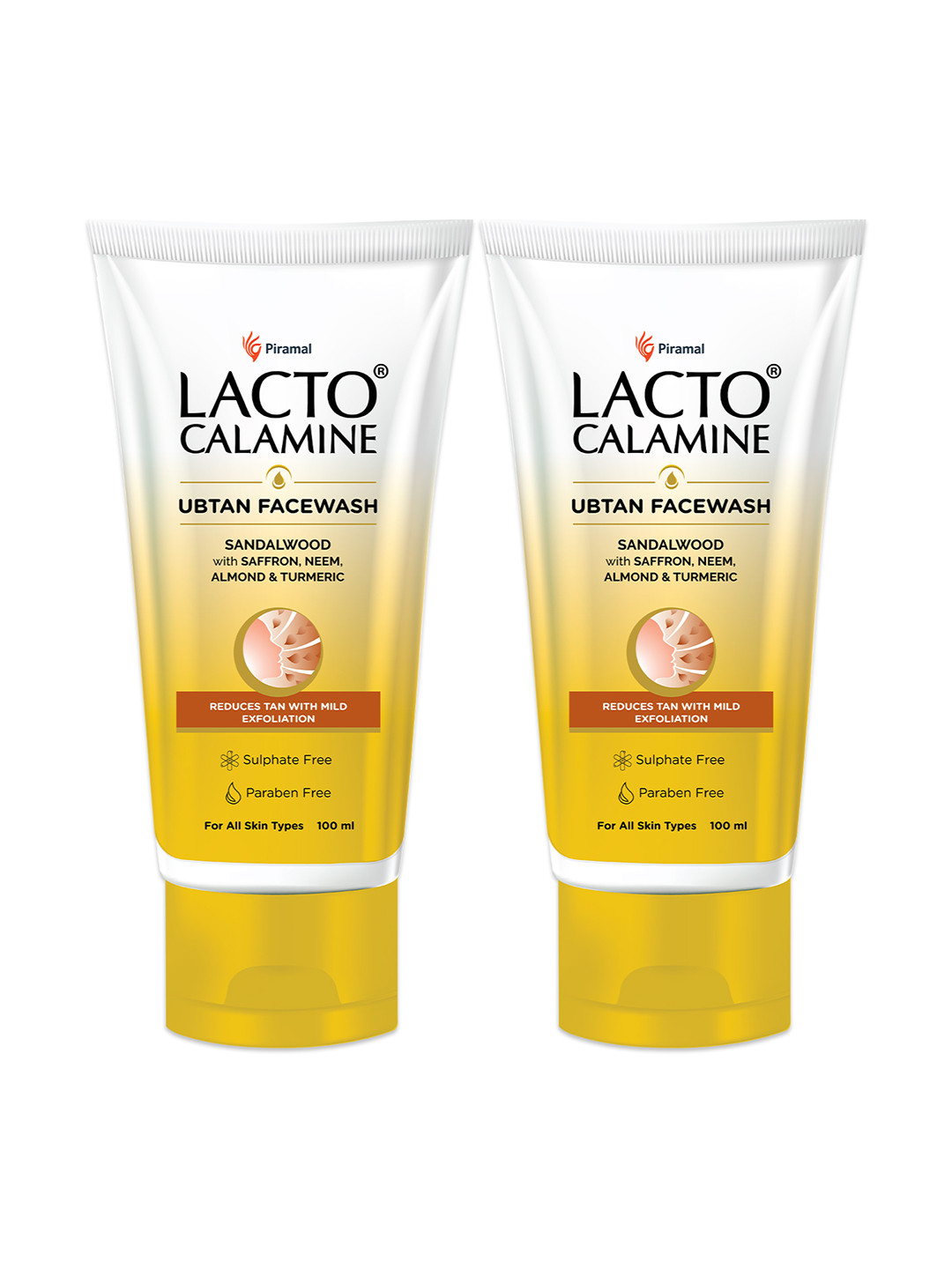 Buy Lacto Calamine Set Of 2 Ubtan Face Wash With Sandalwood & Saffron ...