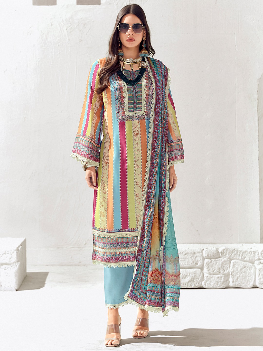 Buy Indo Era Women Ethnic Motifs Printed Regular Thread Work Kurta