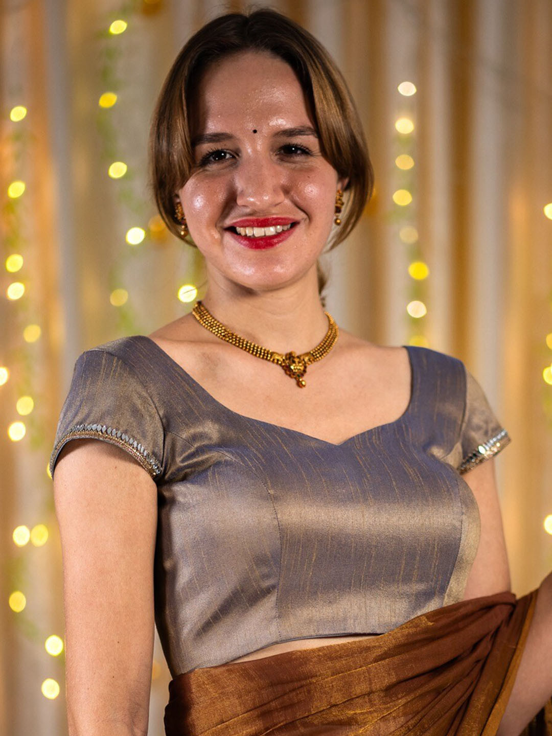 Buy I LOVE SAREES Sweertheart Neck Short Sleeve Saree Blouse - Saree ...