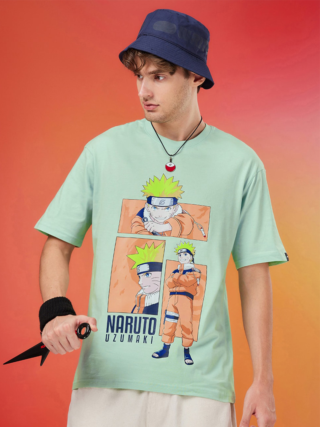 Buy Bewakoof Naruto Graphic Oversized Cotton T Shirt - Tshirts for Men ...