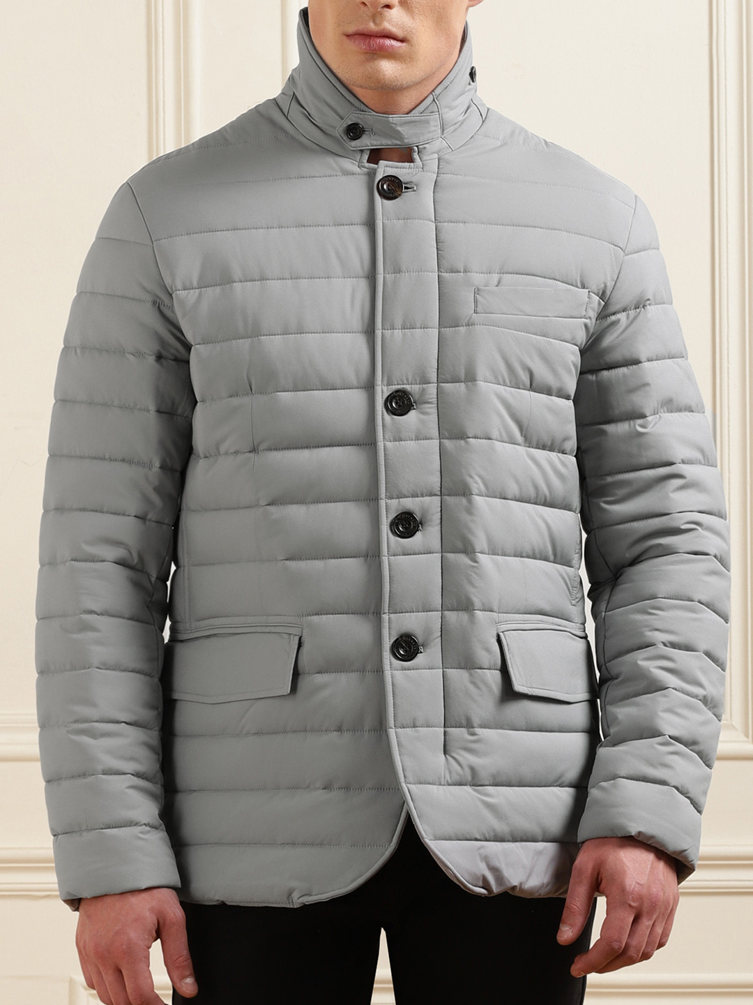 Buy HACKETT LONDON Men Striped Without Longline Padded Jacket - Jackets ...