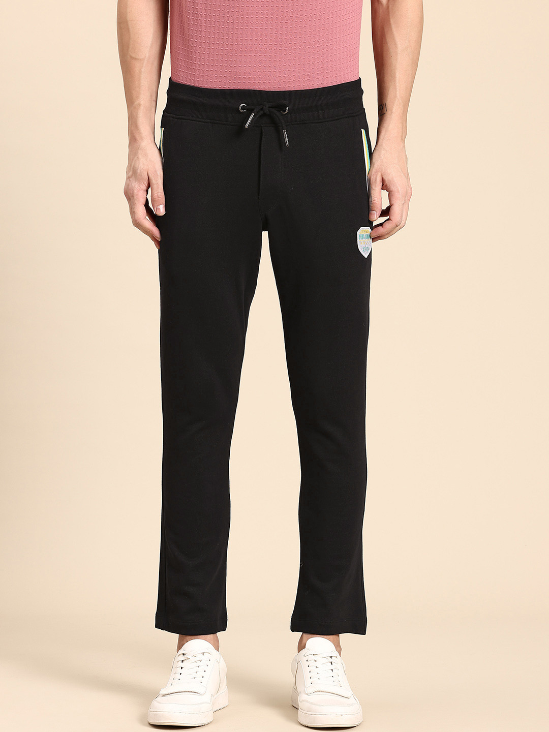 Buy Being Human Printed Detail Pure Cotton Joggers - Track Pants for ...