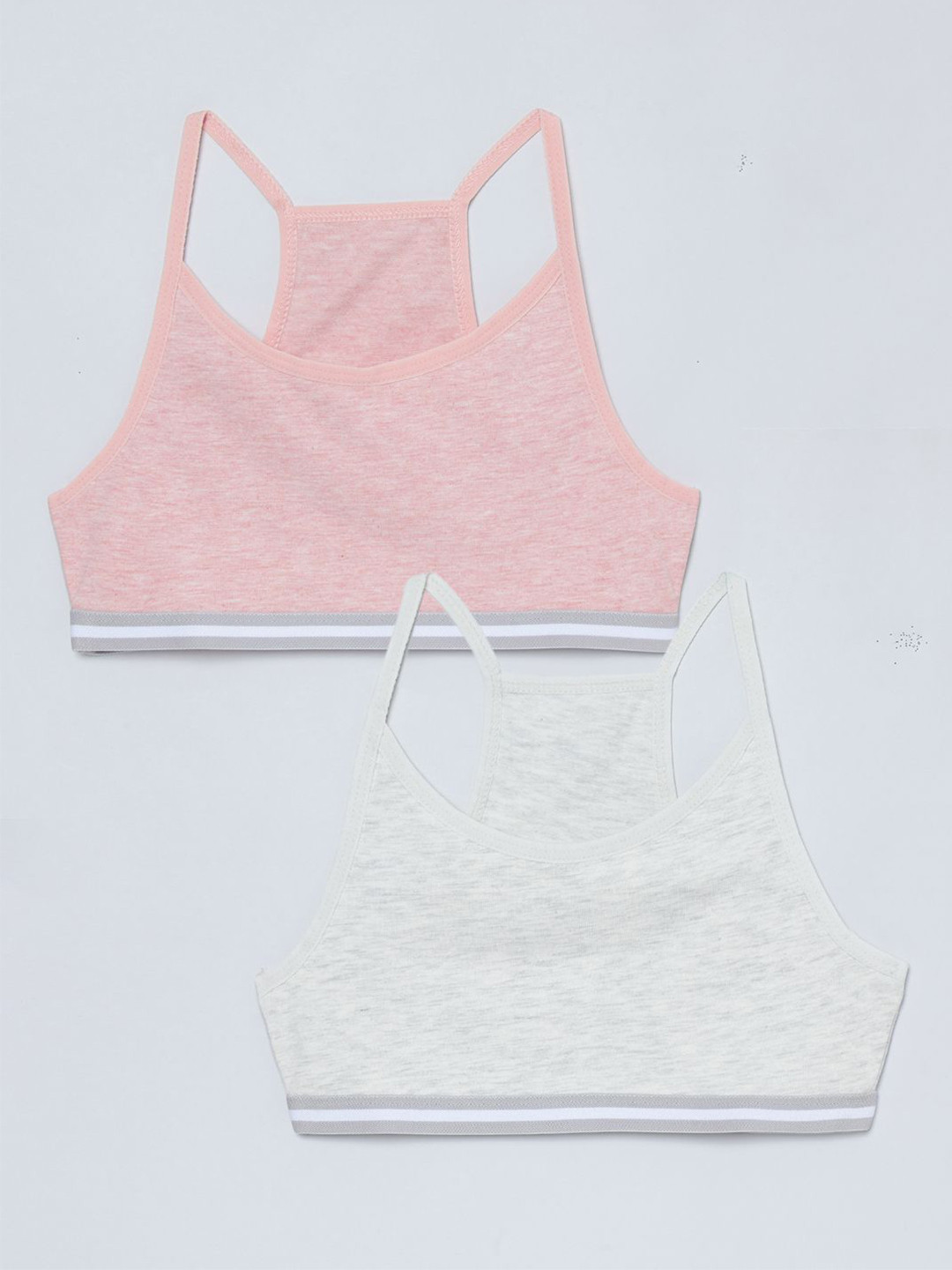 Buy Charm N Cherish Girls Pack Of 2 Full Coverage Non Padded Bralette Bra With All Day Comfort ...