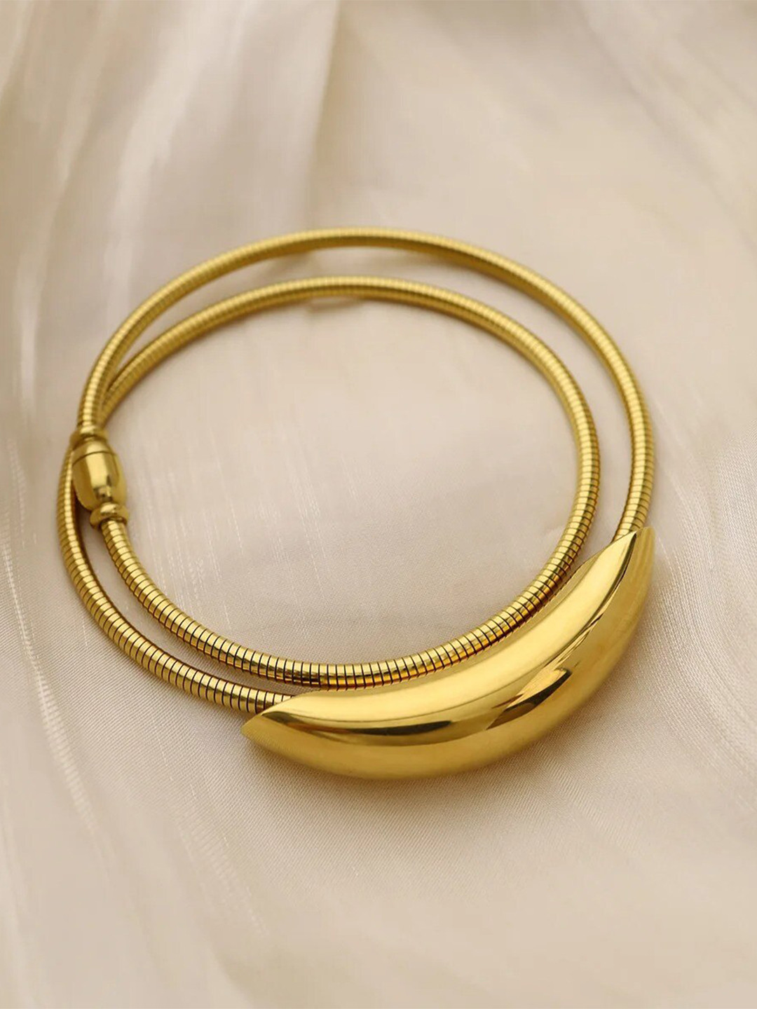 Buy VIEN Gold Plated Stainless Steel Arc Shape Curved Pendant Snake ...