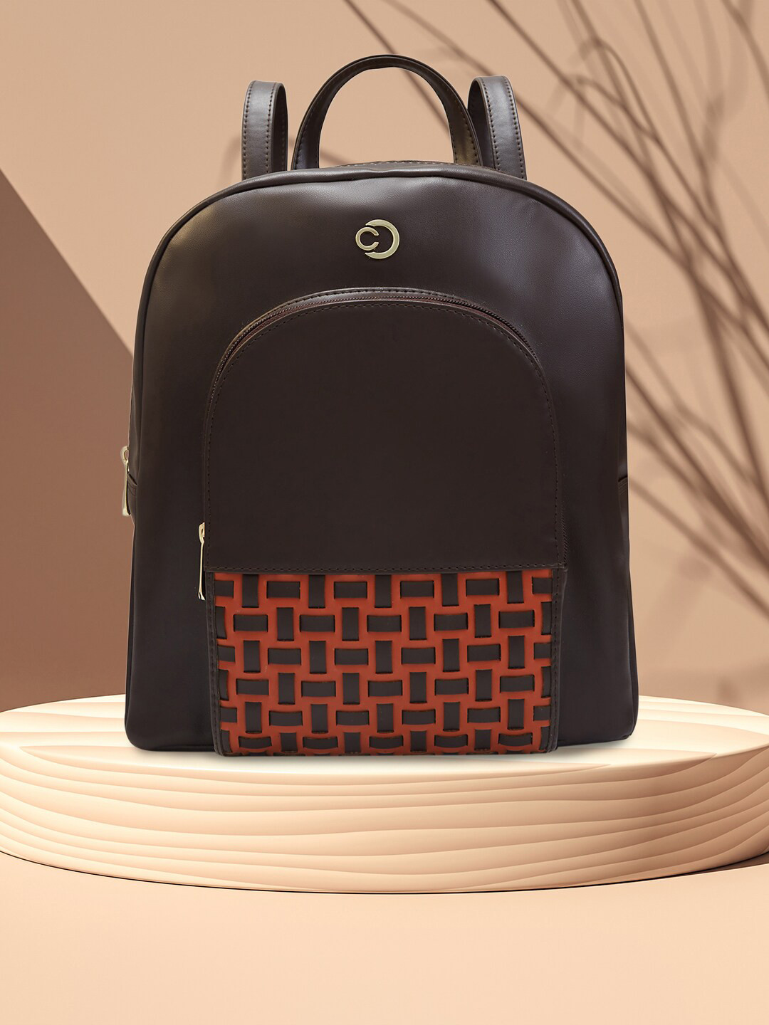 Buy Caprese Zeta Women Chocolate Large Backpack - Backpacks for Women ...