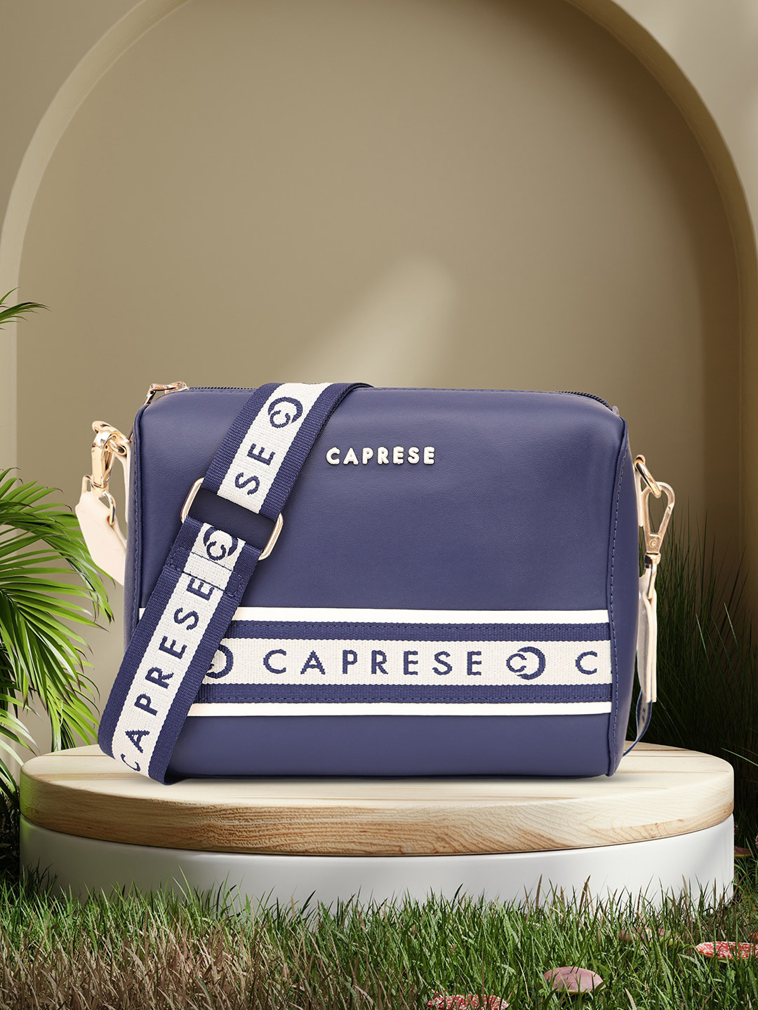 Buy Caprese Colourblocked PU Swagger Sling Bag - Handbags for Women ...