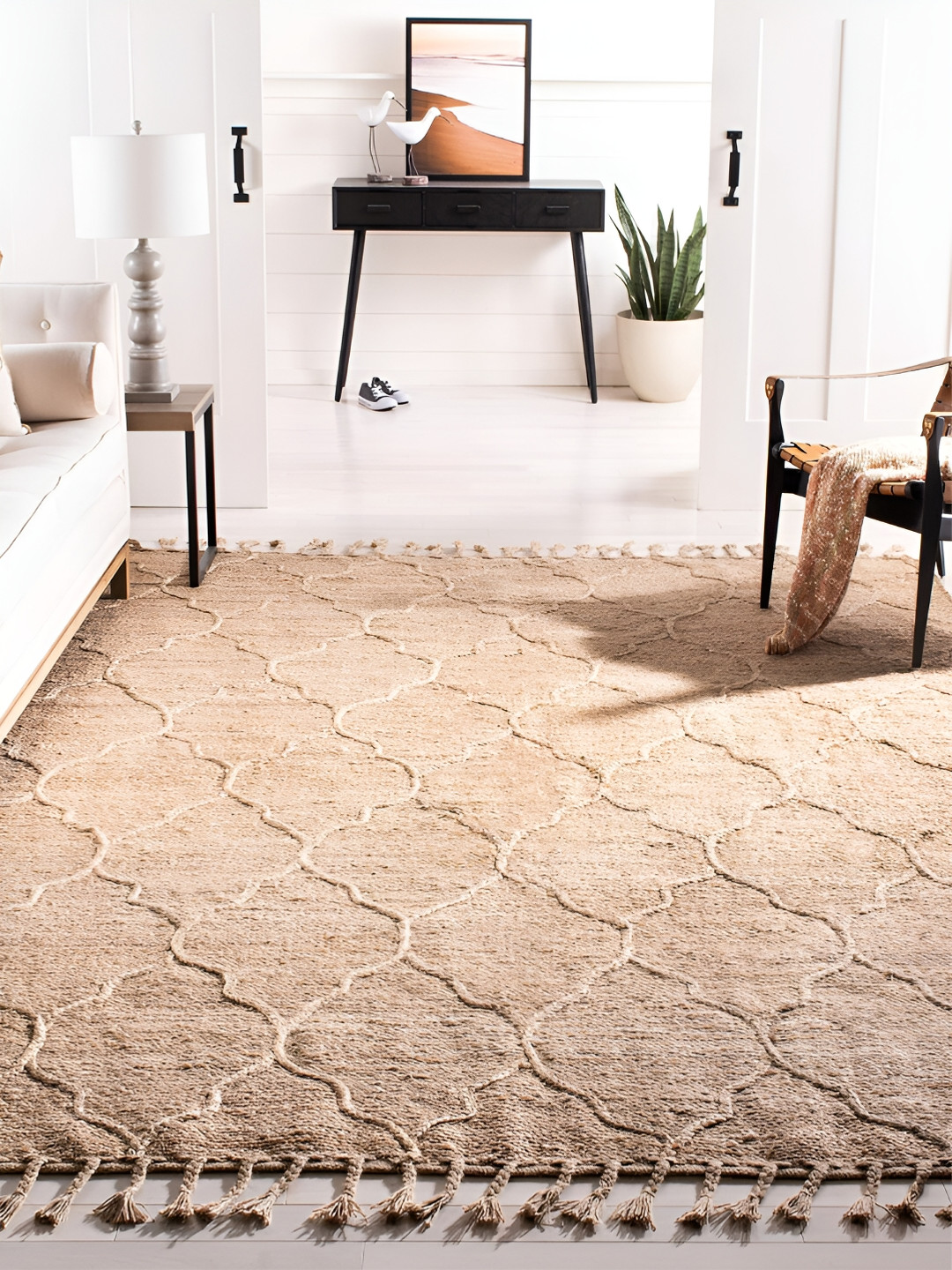 Buy RUGSMITH Beige Abstract Hand Tufted Carpet - Carpets for Unisex ...