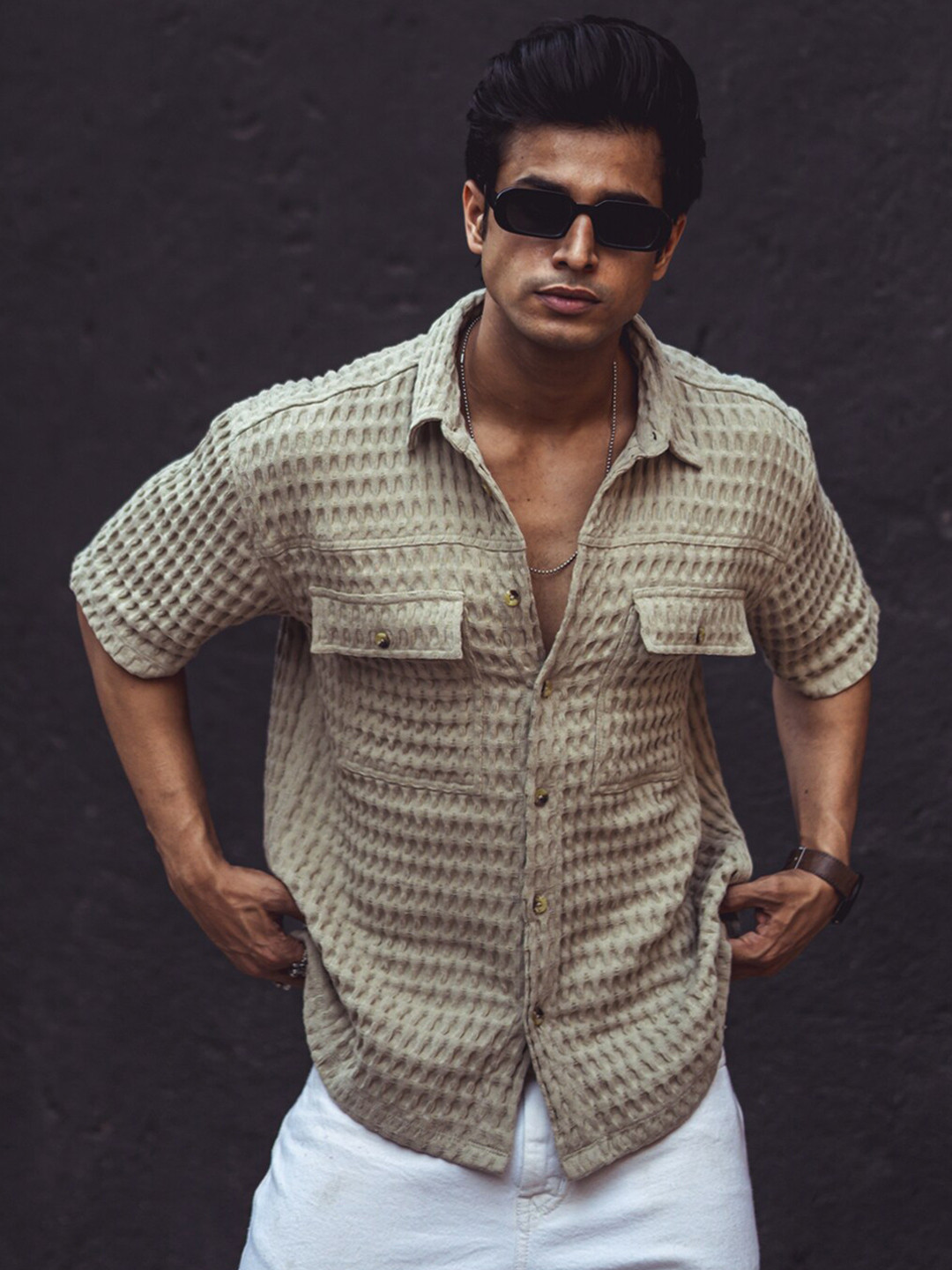 Buy Powerlook India Slim Oversized Checked Pure Cotton Casual Shirt ...