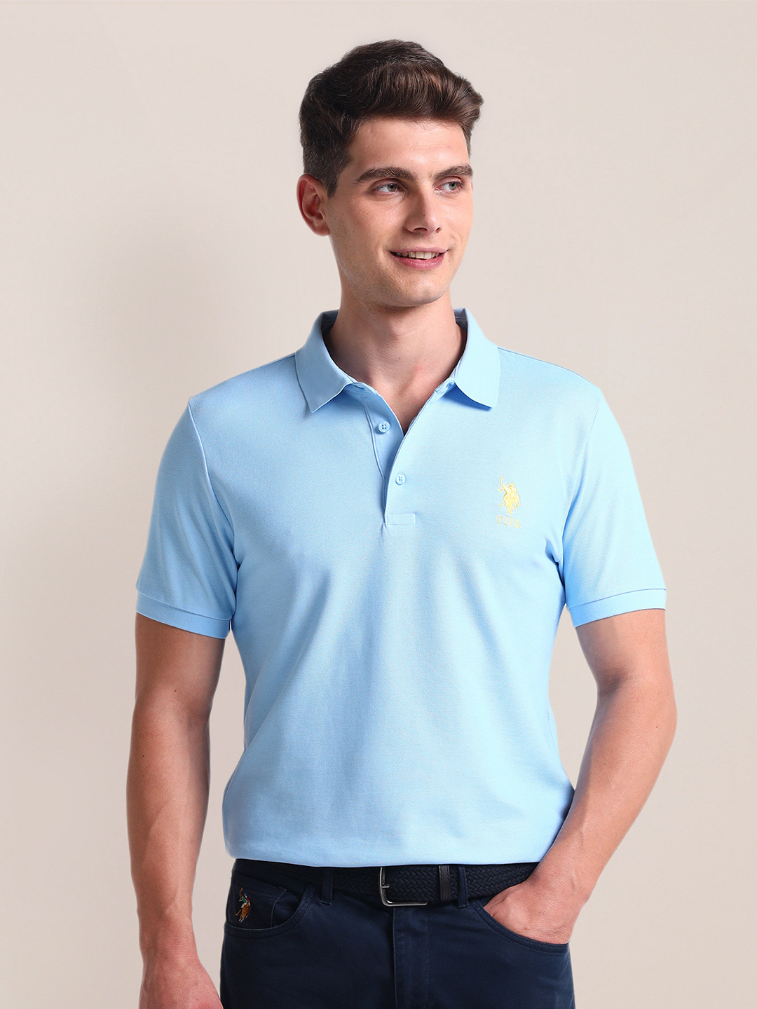 Buy U.S. Polo Assn. Polo Collar Slim Fit T Shirt - Tshirts for Men 29603790 | Myntra