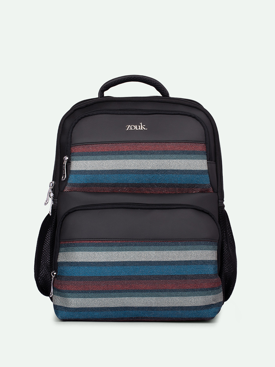 Buy ZOUK Mysore Mosaic Unisex Striped Vegan Leather Padded Backpack ...