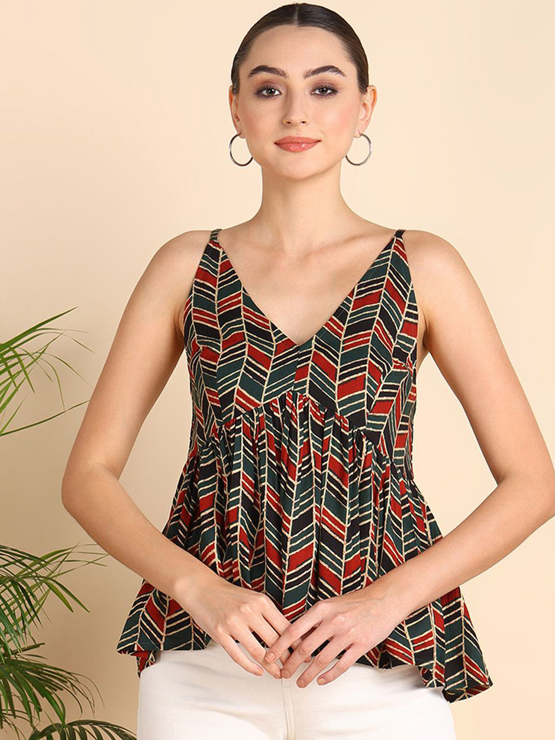 Buy Mast & Harbour Geometric Print Peplum Top - Tops for Women 29612596 ...