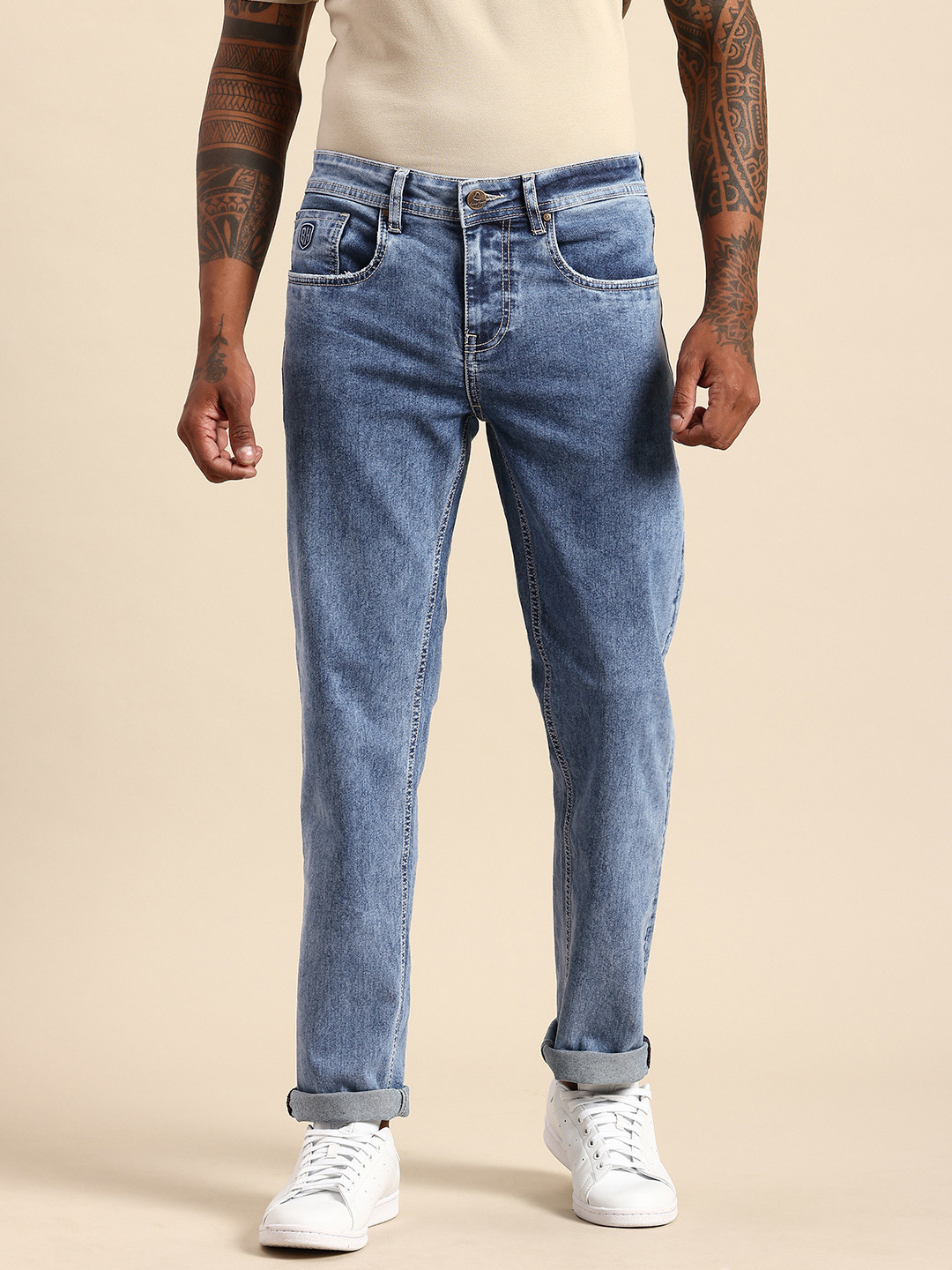 Buy Being Human Men Straight Fit Heavy Fade Stretchable Jeans - Jeans ...