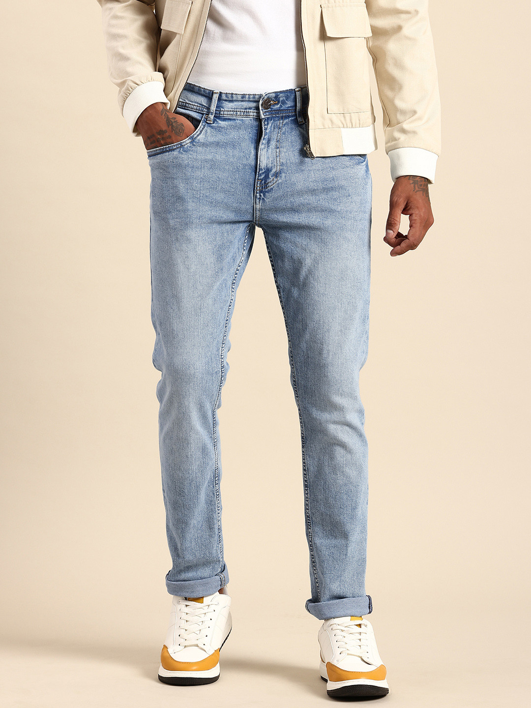 Buy Being Human Men Slim Fit Heavy Fade Stretchable Jeans - Jeans for ...