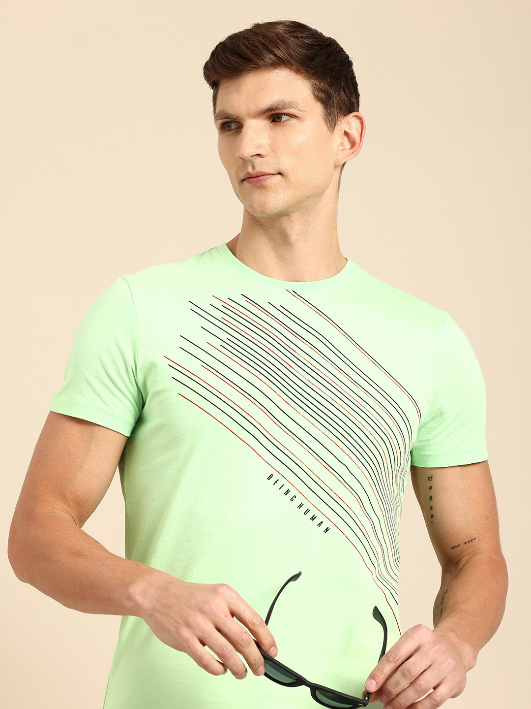 Buy Being Human Brand Logo Printed Pure Cotton T Shirt - Tshirts for ...