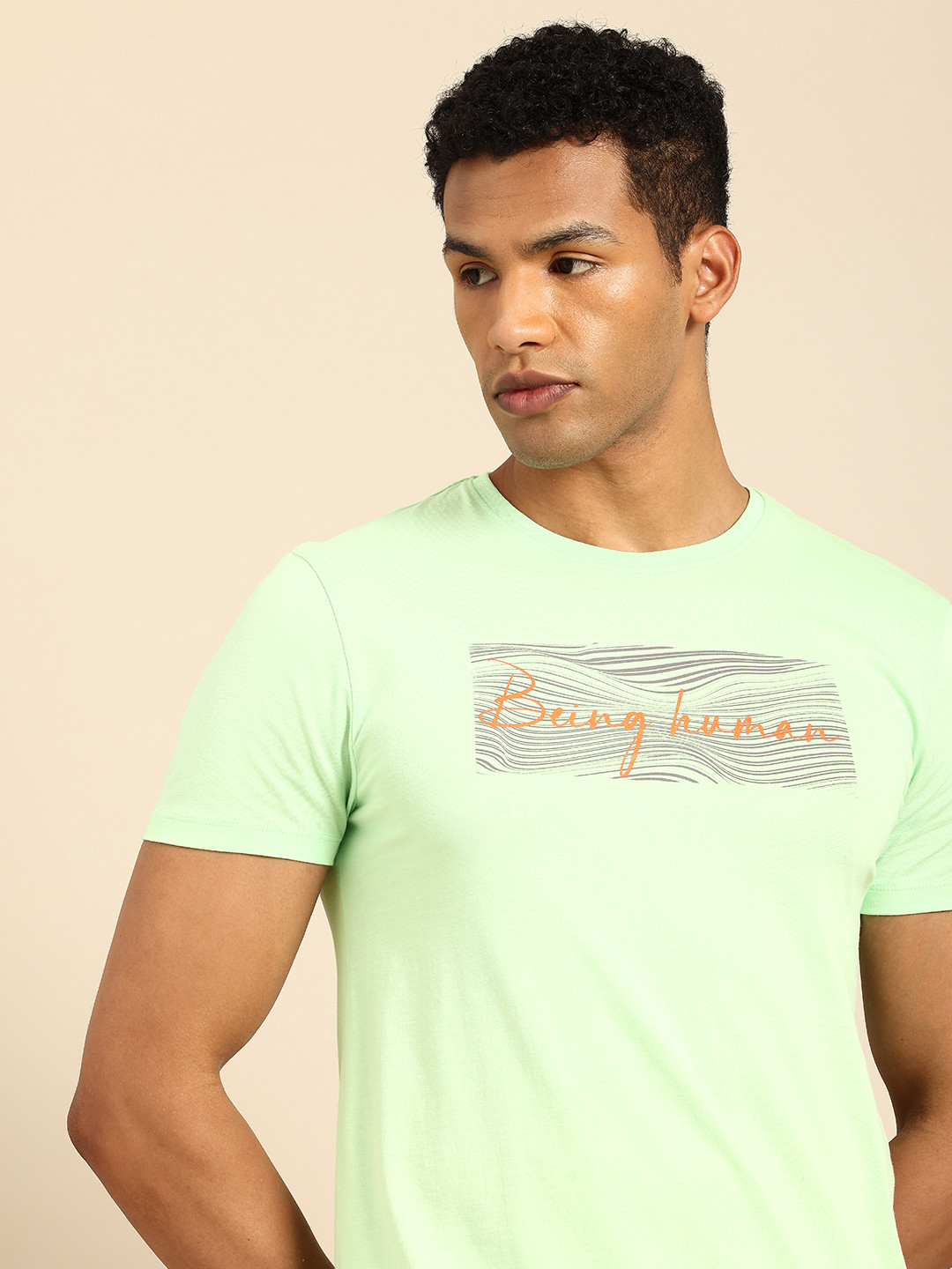 Buy Being Human Brand Logo Printed Pure Cotton T Shirt - Tshirts for ...