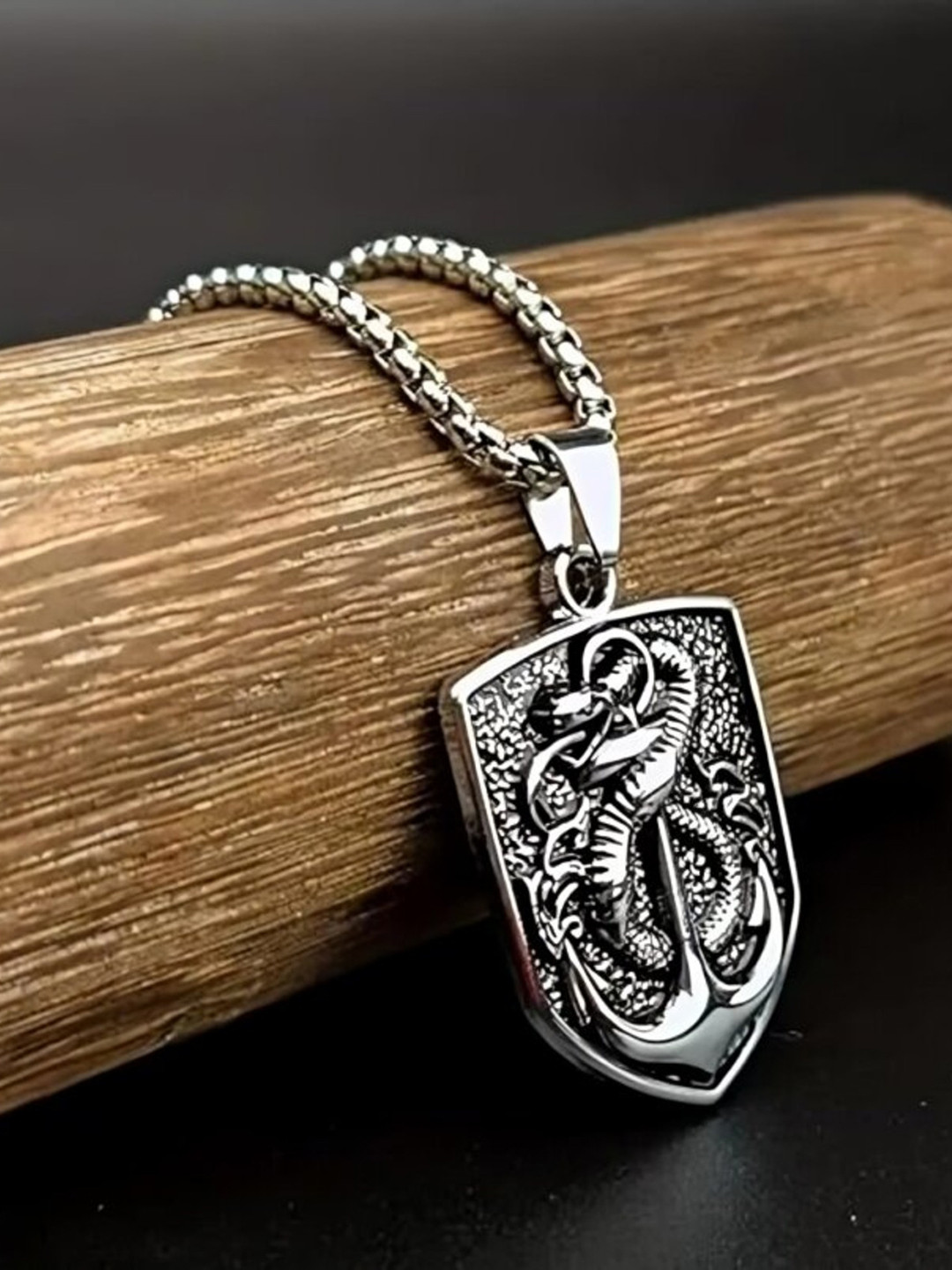 Buy KRYSTALZ Men Silver Plated Gothic Punk Charm Pendants With Chains ...