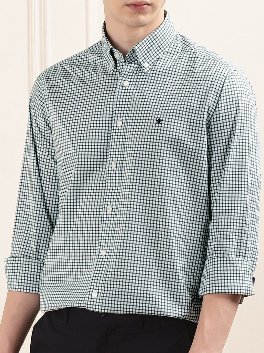 Buy HACKETT LONDON Gingham Checks Cotton Checked Formal Shirt - Shirts ...