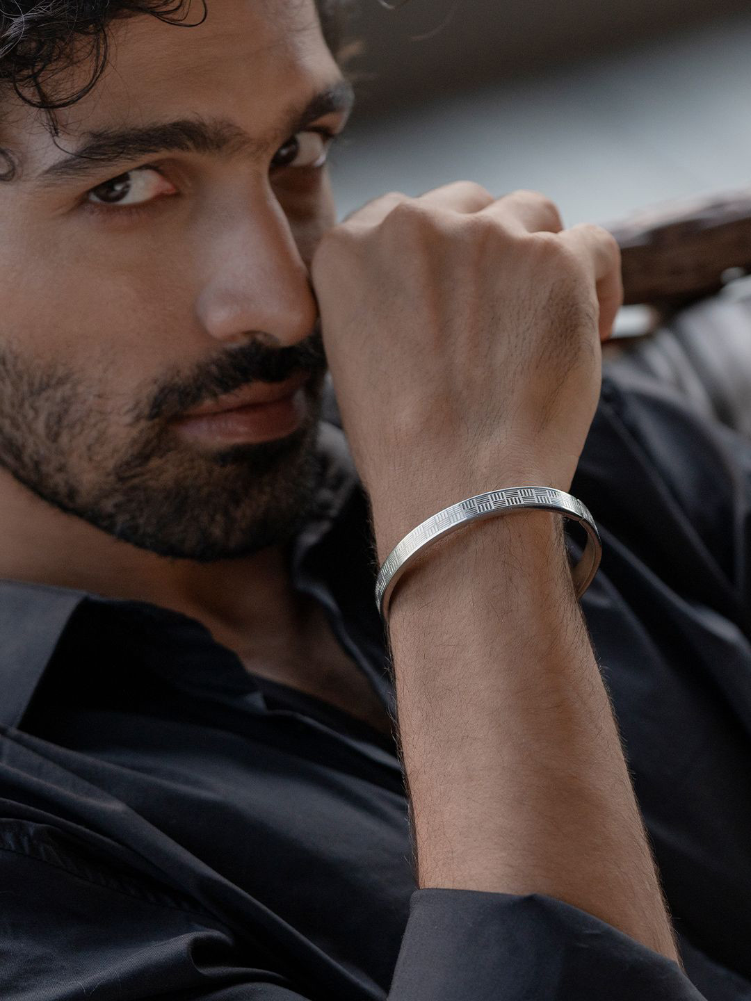 Buy SWASHAA Men Silver Plated Kada Bracelet - Bracelet for Men 29626122 ...