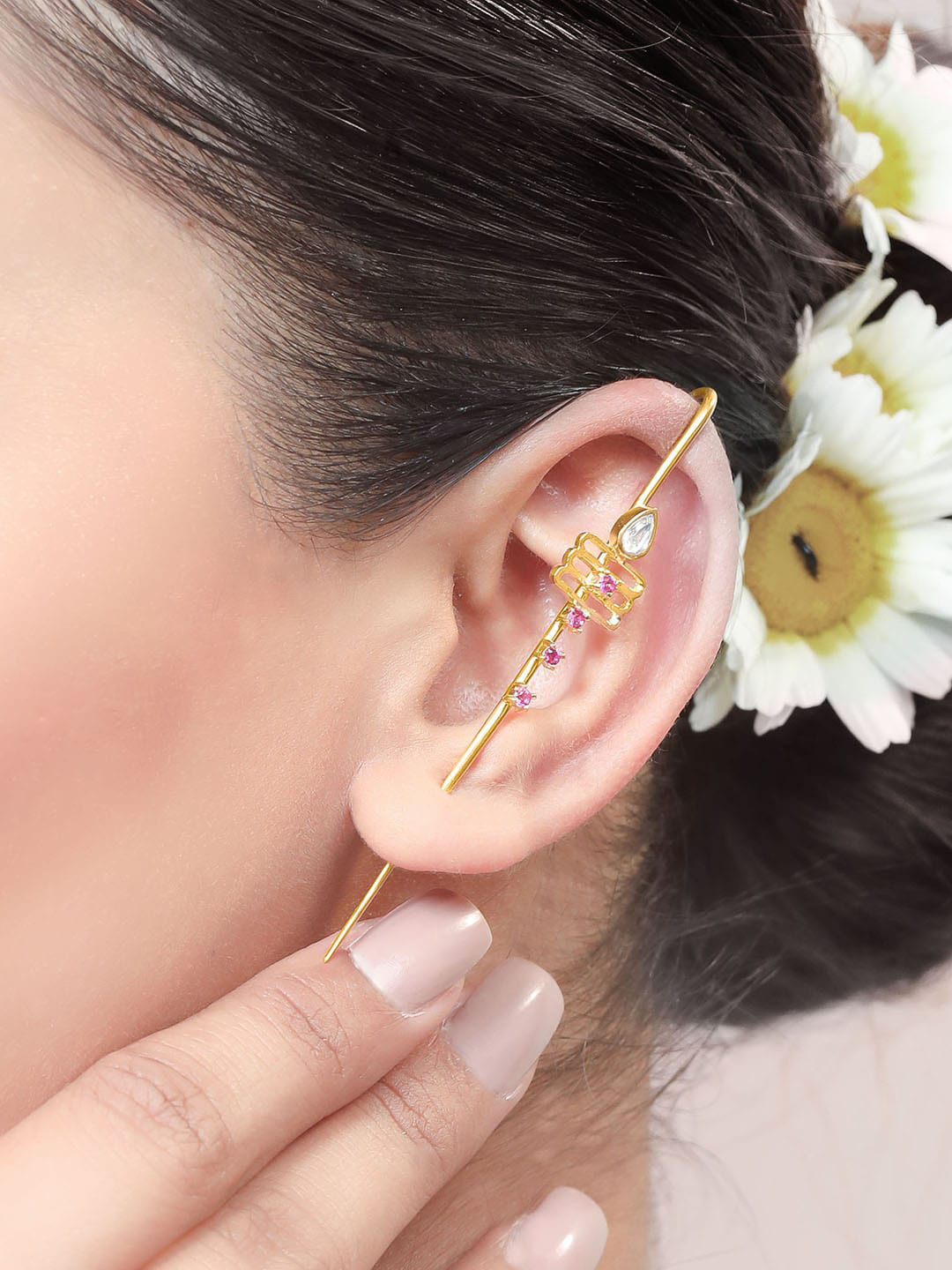 Buy Unniyarcha Contemporary Needle Earcuff Earrings - Earrings for ...