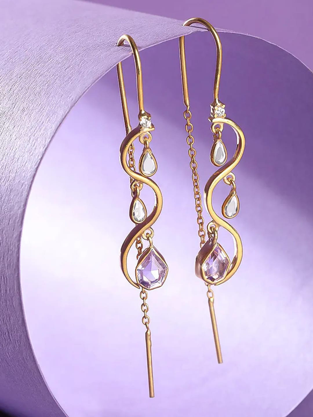 Buy Unniyarcha Contemporary Artificial Stones Ear Cuff Earrings ...