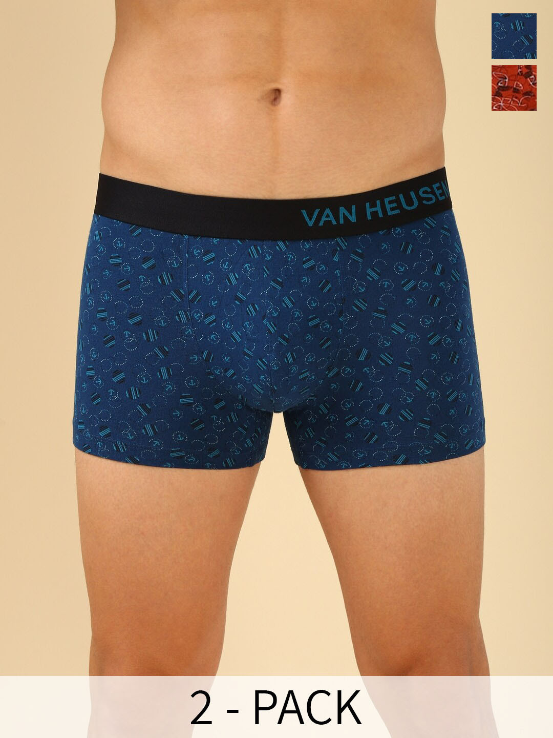 Buy Van Heusen Innerwear Men Pack Of 2 Printed Body Defining Fit Trunk ...