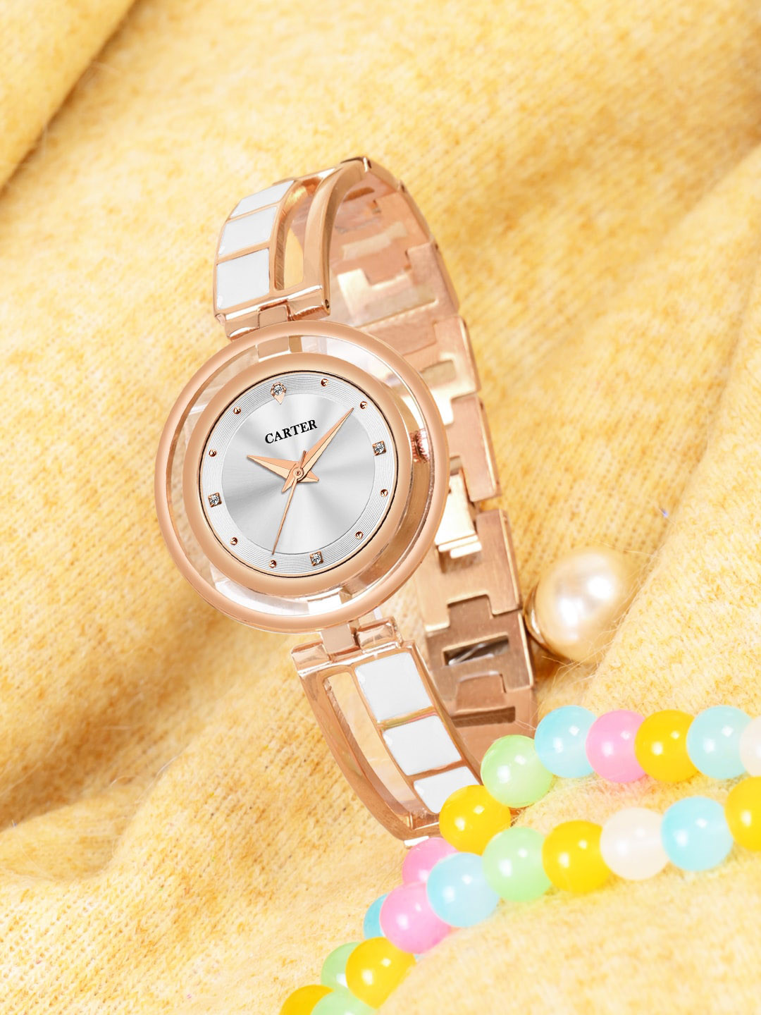 Buy Sandy D Carter Women Mother Of Pearl Dial & Straps Analogue Watch ...