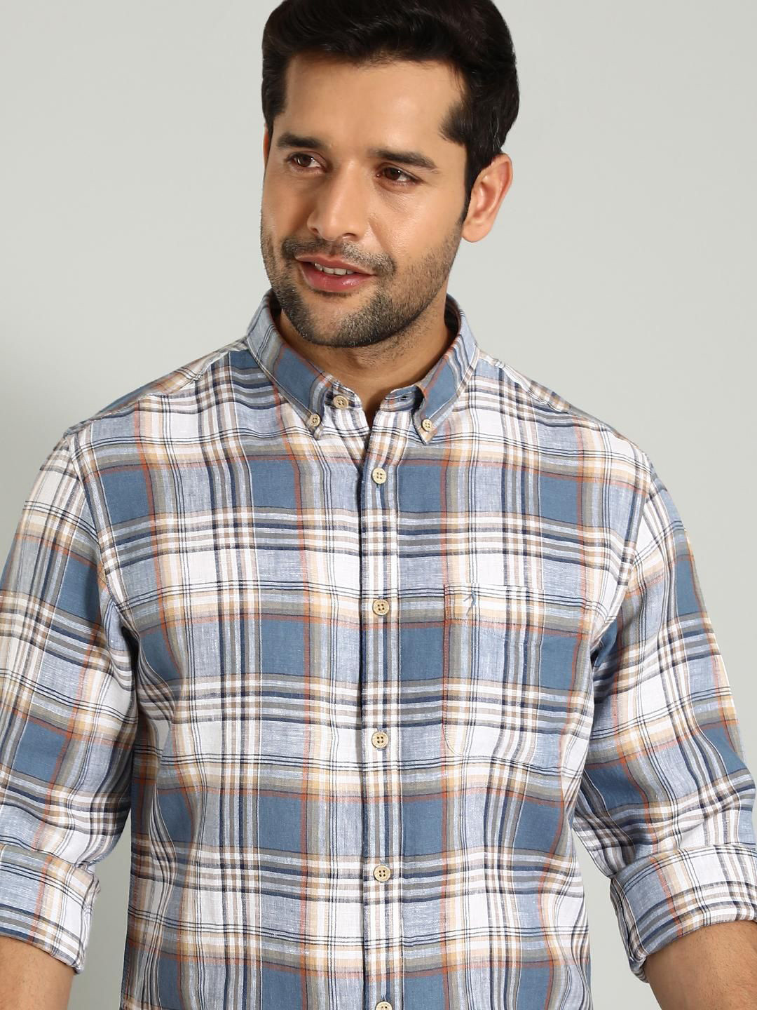 Buy Indian Terrain Tartan Checked Classic Slim Fit Opaque Casual Shirt ...