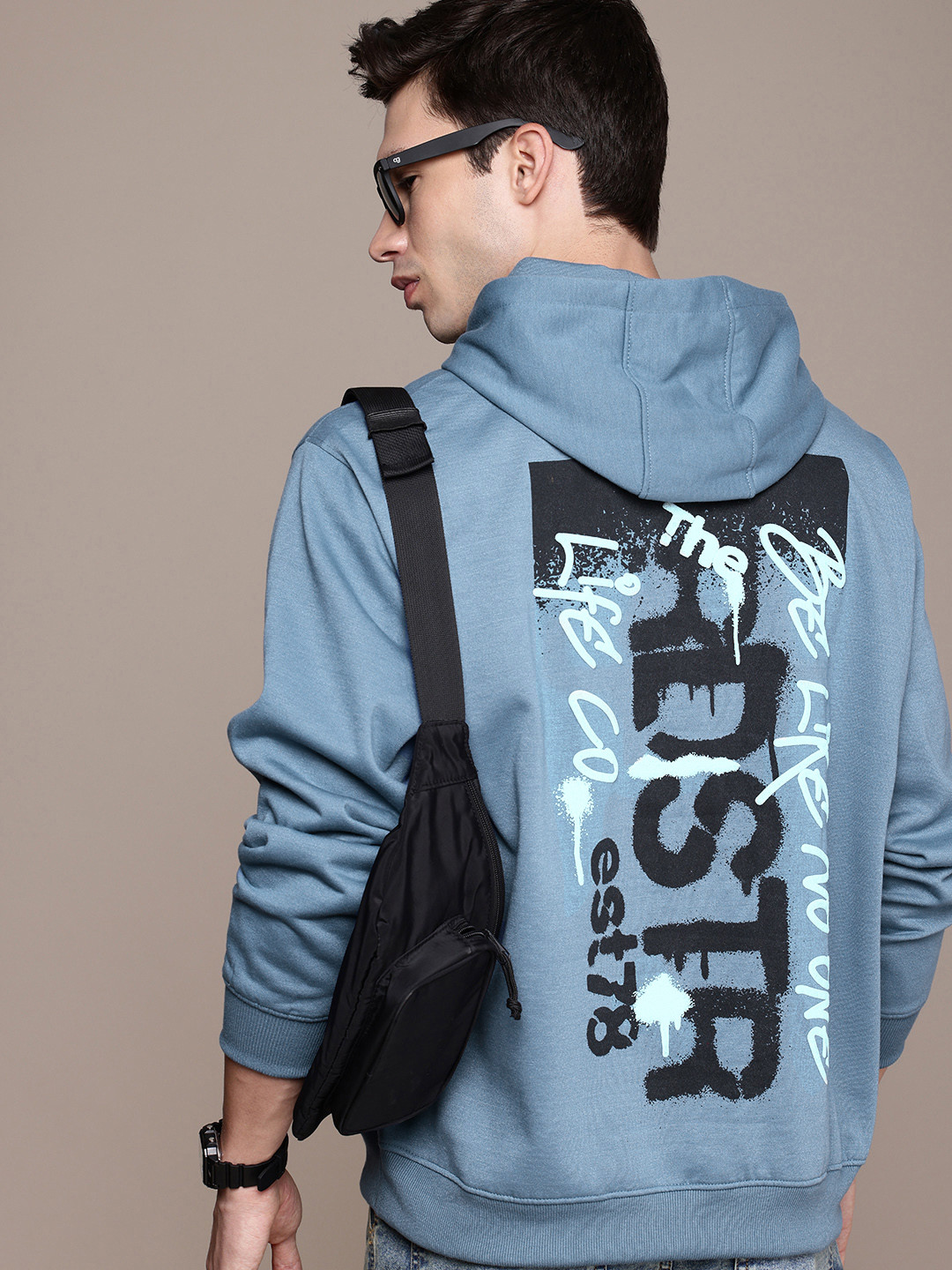 Buy The Roadster Life Co. Graphic Printed Hooded Relaxed Fit Sweatshirt - Sweatshirts for Men ...