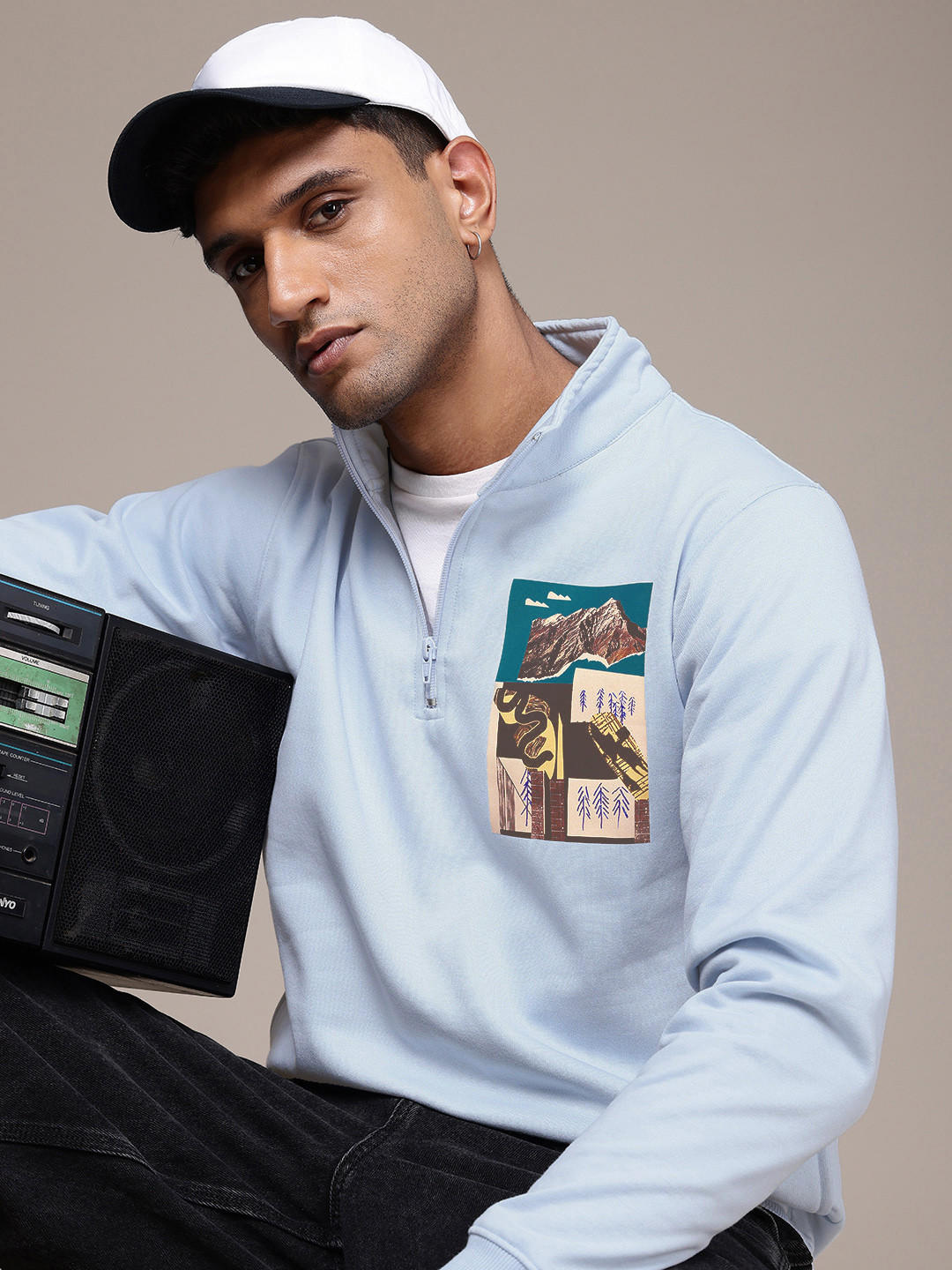 Buy The Roadster Life Co. Graphic Printed Mock Neck Sweatshirt - Sweatshirts for Men 29652158 ...