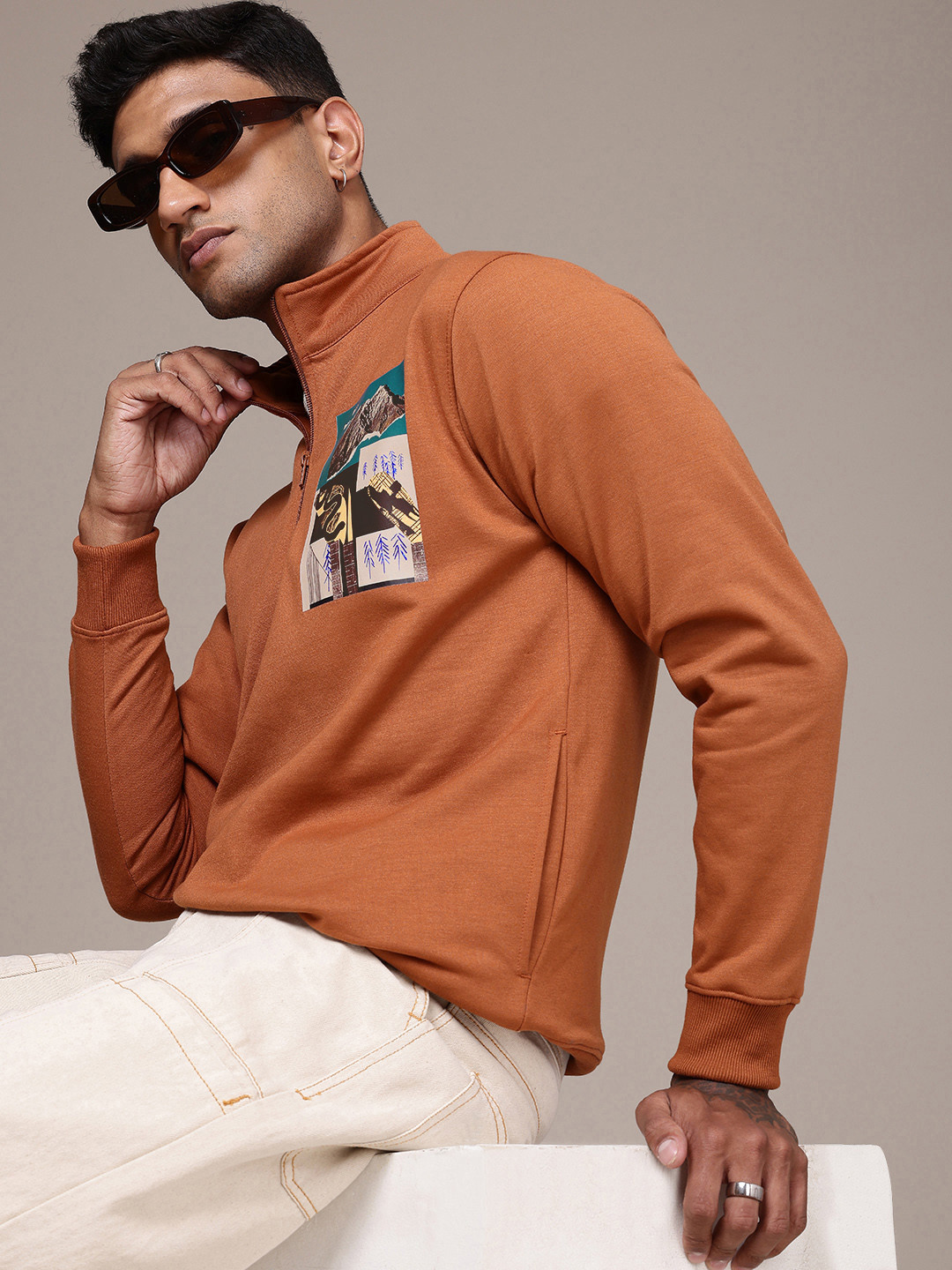 Buy The Roadster Life Co. Graphic Printed Mock Neck Sweatshirt - Sweatshirts for Men 29652160 ...