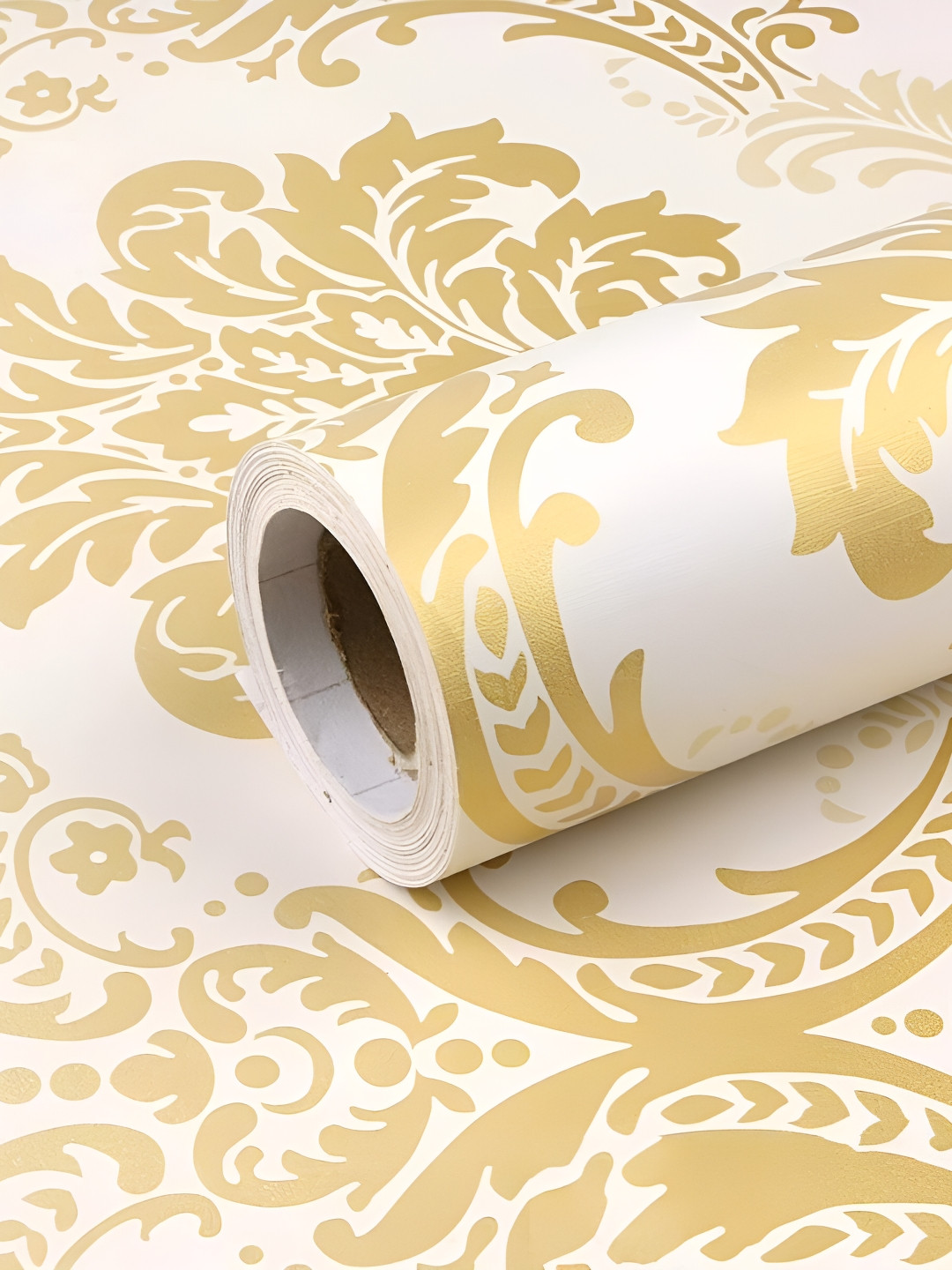 Buy Aura White & Gold Printed Self Adhesive Wall Sticker - Decals And ...