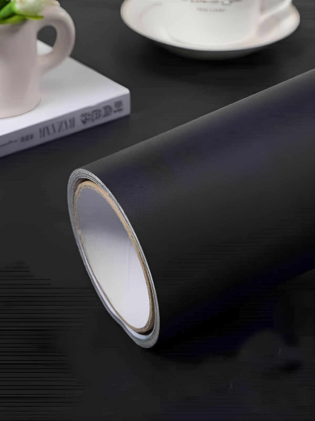 Buy Aura Black Solid Self Adhesive Wall Sticker - Decals And Stickers ...