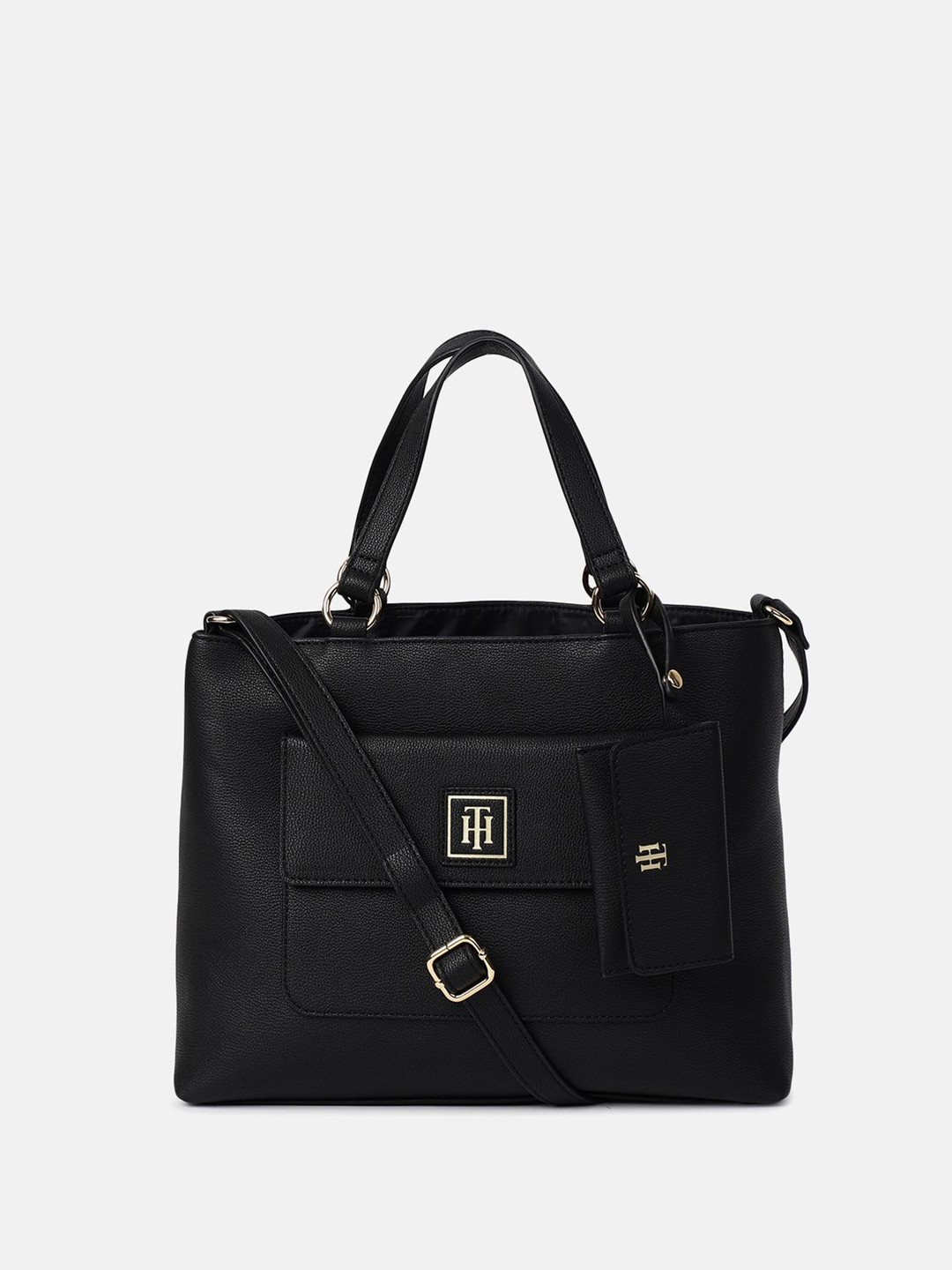 Buy Tommy Hilfiger Women Solid Regular Structured Satchel With Cut Work ...