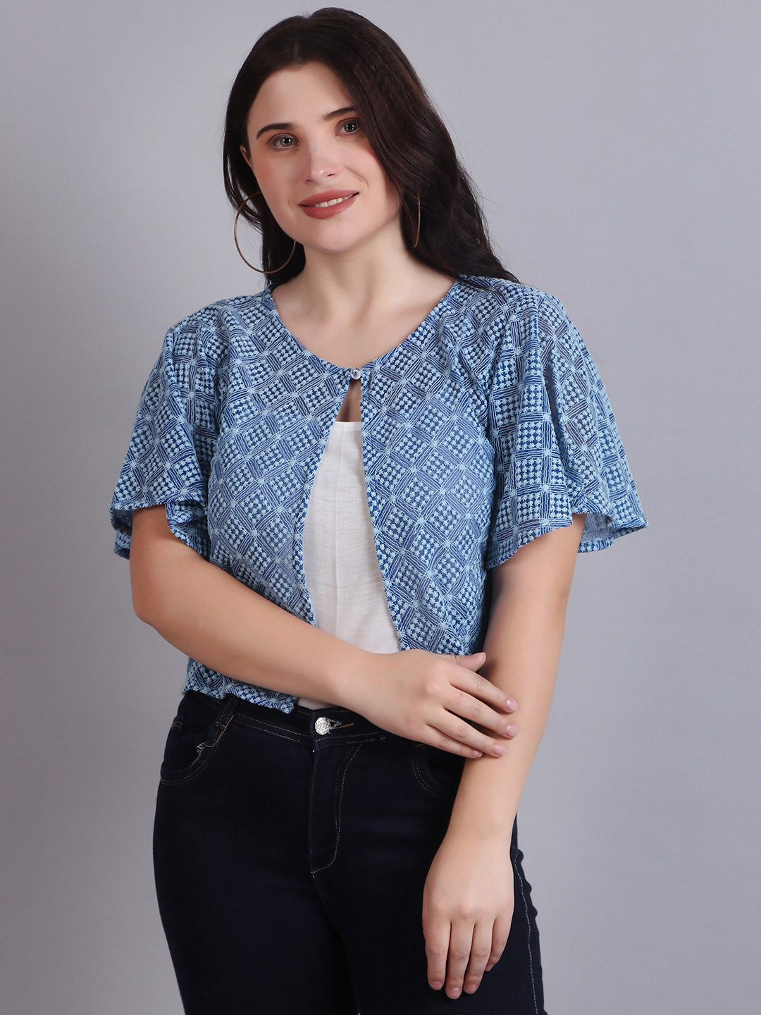 Buy Dressitude Women Crop Button Shrug - Shrug for Women 29657054 | Myntra