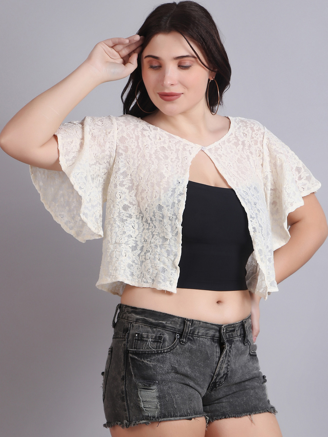 Buy Dressitude Women Crop Button Shrug - Shrug for Women 29657062 | Myntra