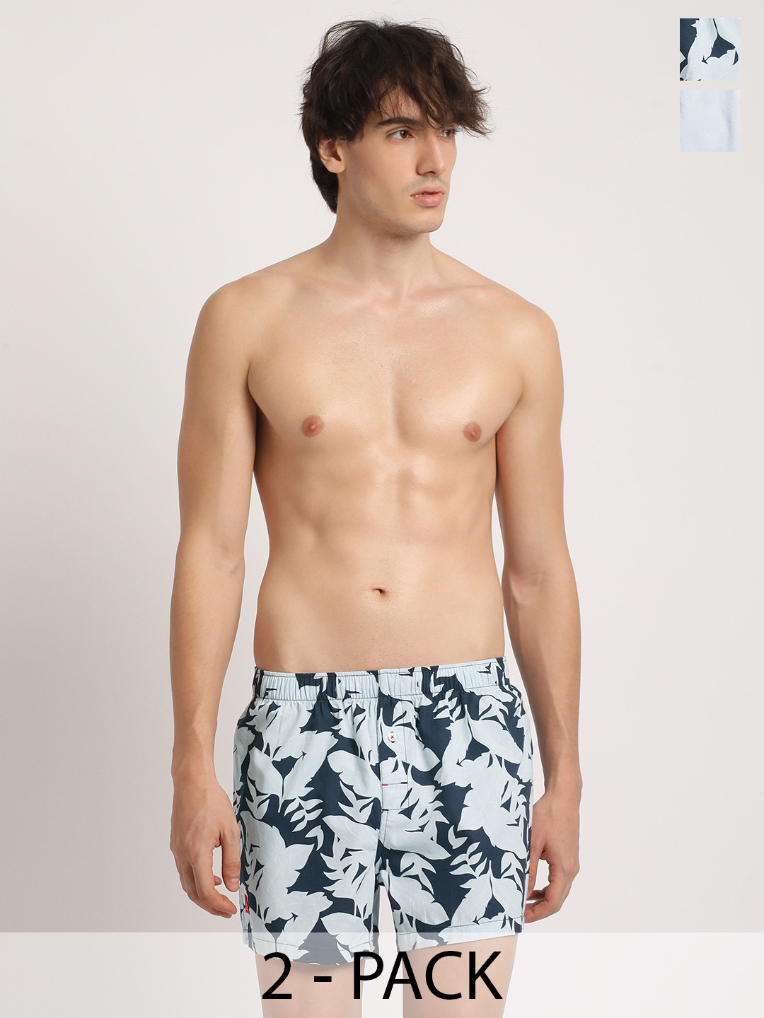 Buy THE BEAR HOUSE Pack Of 2 Printed Pure Cotton Boxers BOX OXAME BL ...