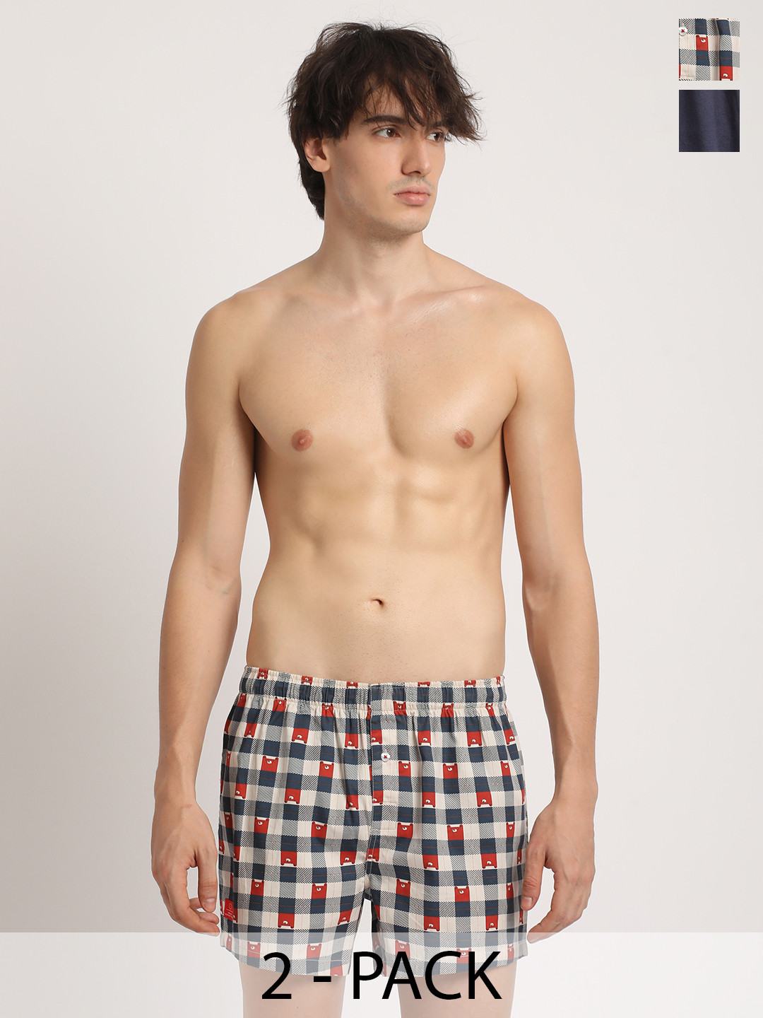 Buy THE BEAR HOUSE Pack Of 2 Assorted Pure Cotton Boxers BOX BLOSA AS ...