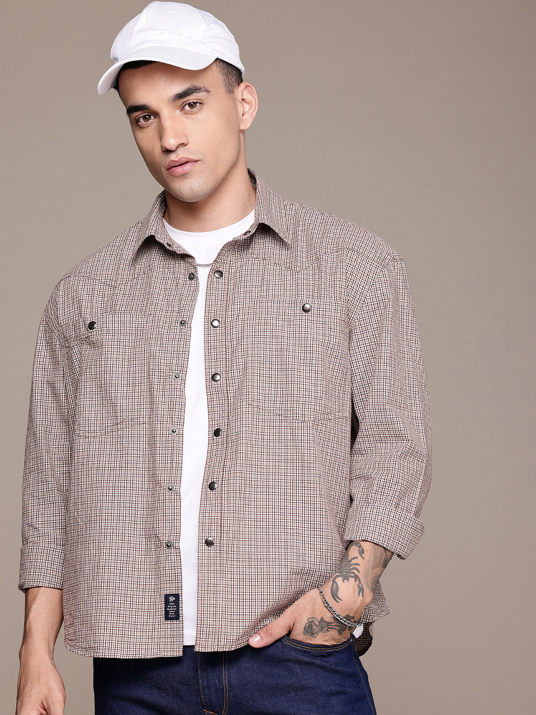 Buy The Roadster Life Co. Pure Cotton Opaque Checked Relaxed Fit Casual Shirt - Shirts for Men ...