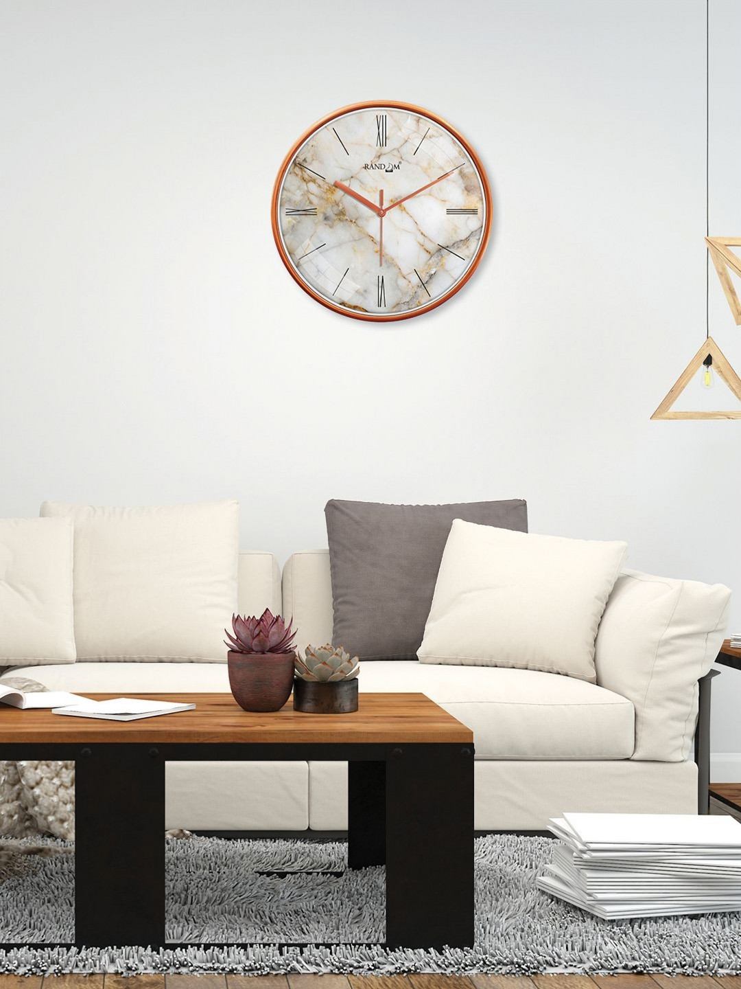 Buy RANDOM Printed Round Shaped Sweep Silent Movement Contemporary Wall ...