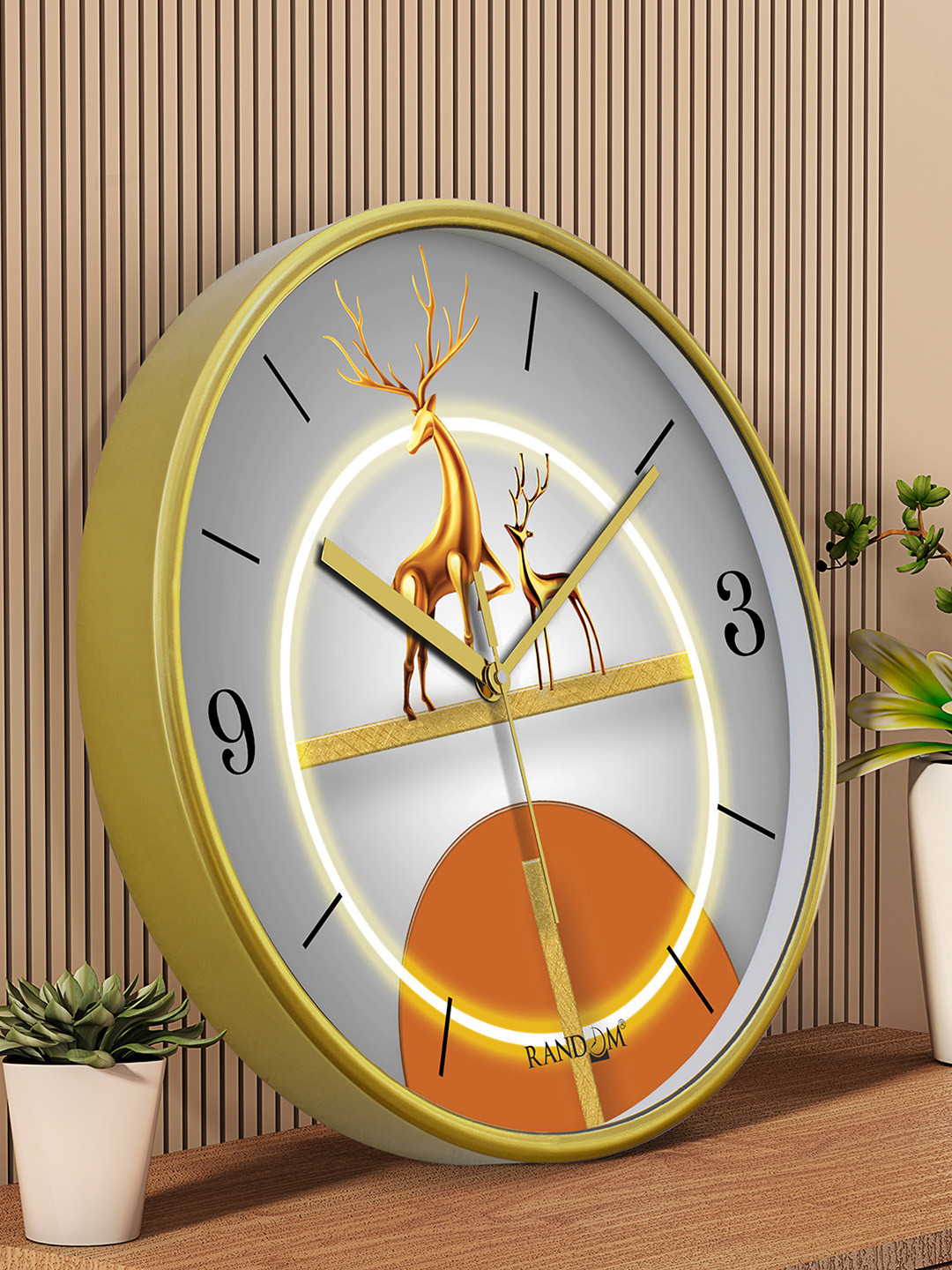 Buy RANDOM Printed Round Shaped Sweep Silent Movement Contemporary Wall ...