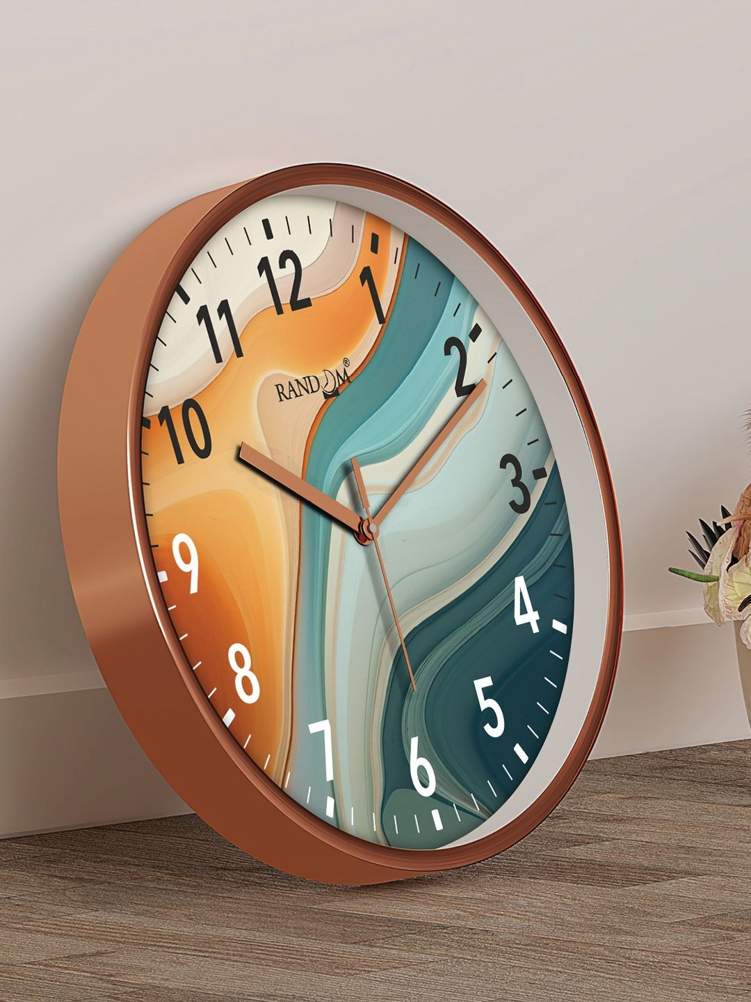 Buy RANDOM Printed Round Shaped Sweep Silent Movement Contemporary Wall ...