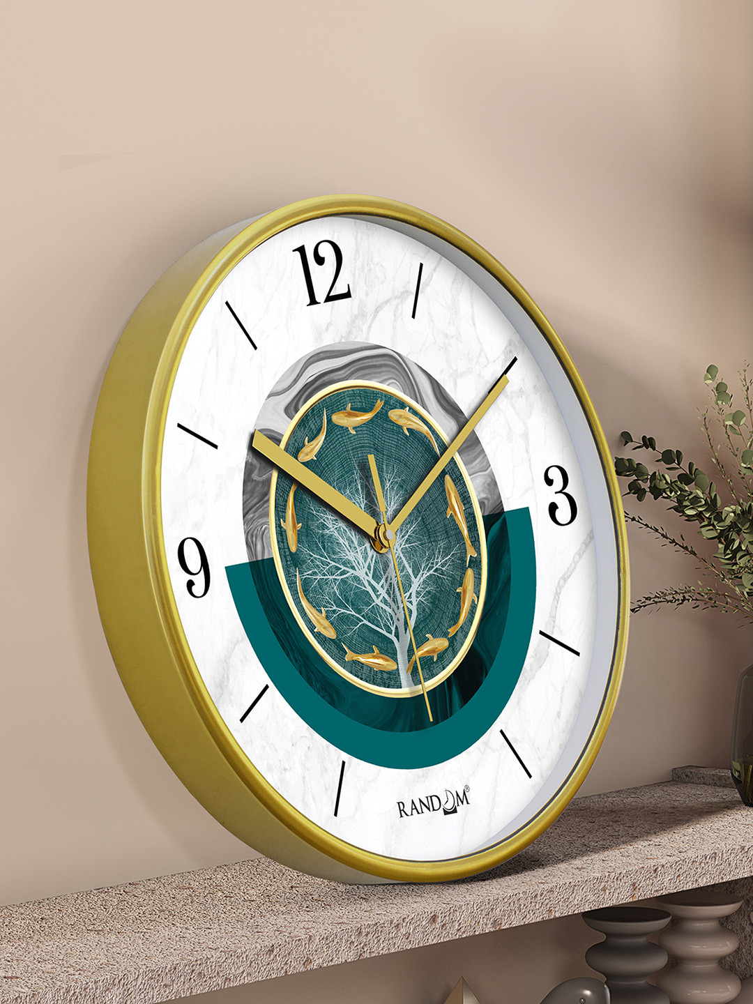 Buy RANDOM Printed Round Shaped Sweep Silent Movement Contemporary Wall ...