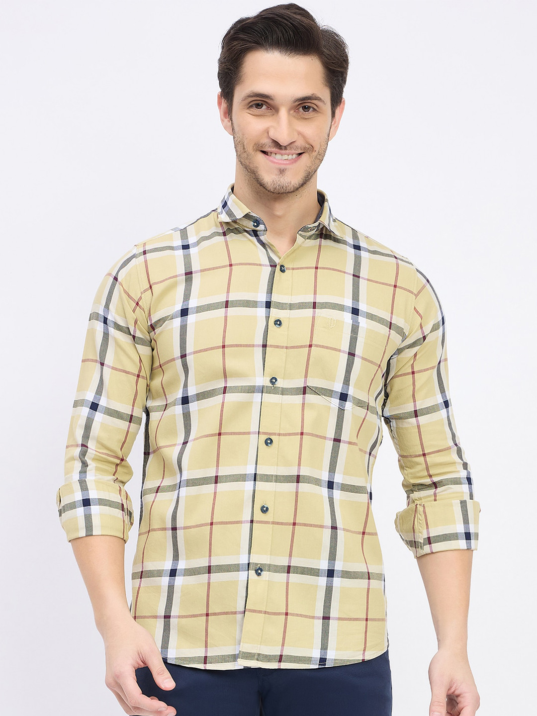 Buy Duke Men Slim Fit Opaque Checked Casual Shirt - Shirts for Men ...