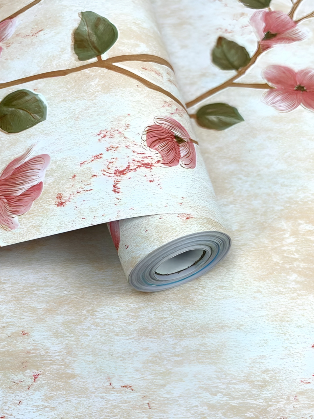 Buy Aura White & Red Floral And Botanical Printed Self Adhesive Wall ...