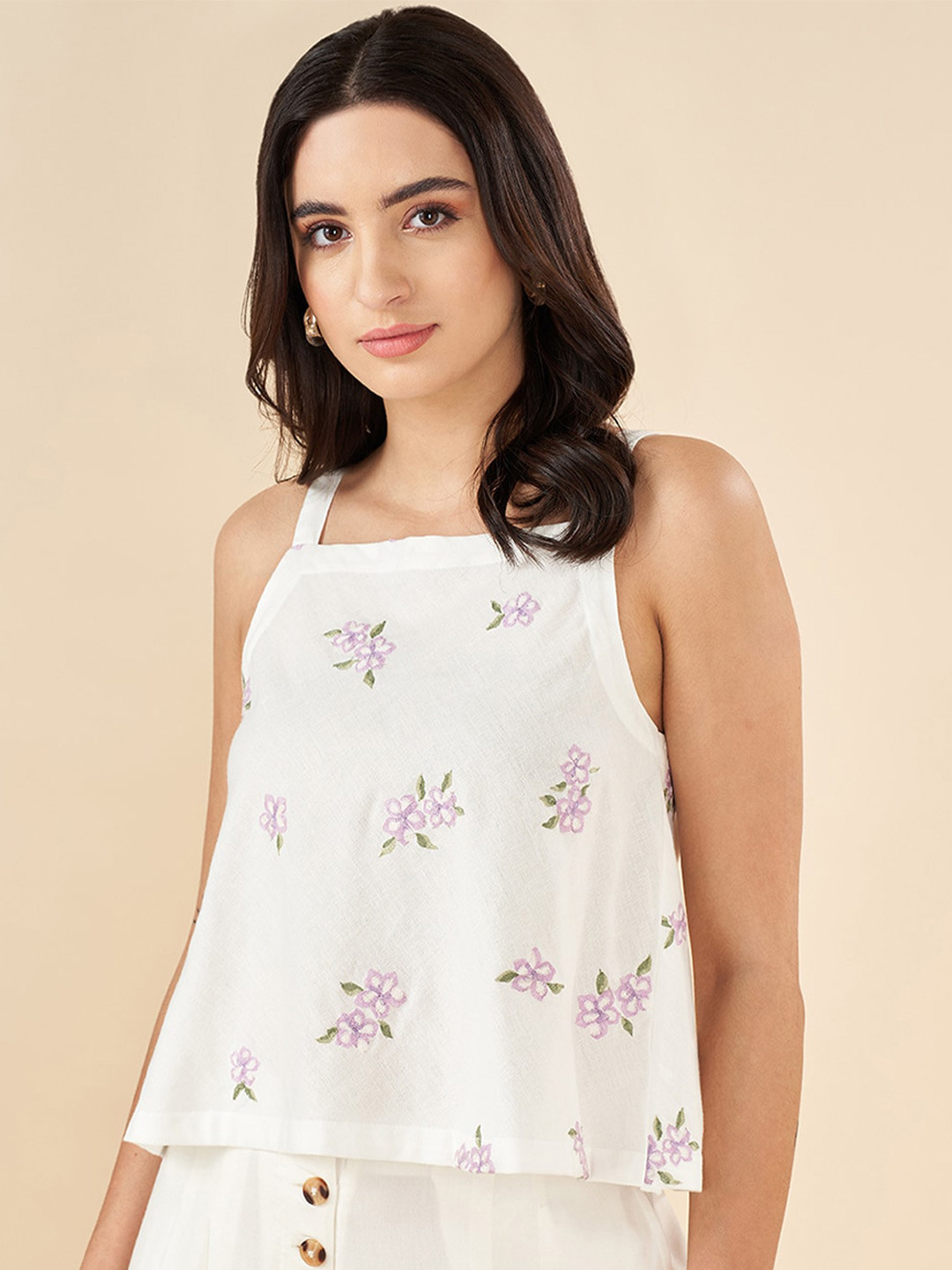 Buy AKKRITI BY PANTALOONS Women Floral Print Cotton A Line Top - Tops ...